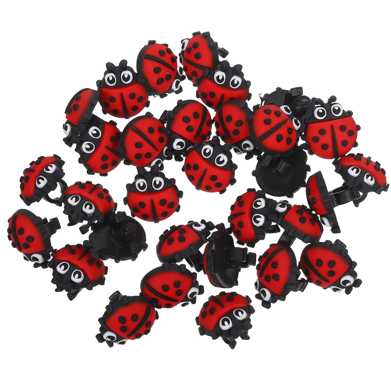 TABLZONE 30Pcs Soft PVC Ladybug Pencil Charm Clip Red Pencil Topper for ...
