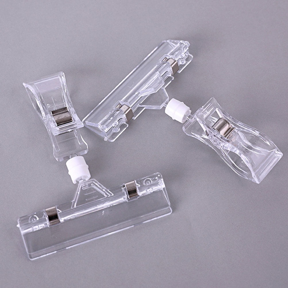 TABLZONE 30Pcs Transparent Plastic Sign Display Holder Clips Rotatable ...