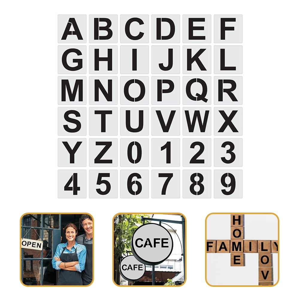 TABLZONE Reusable Alphabet Stencils, White Pet, for Drawing and DIY ...