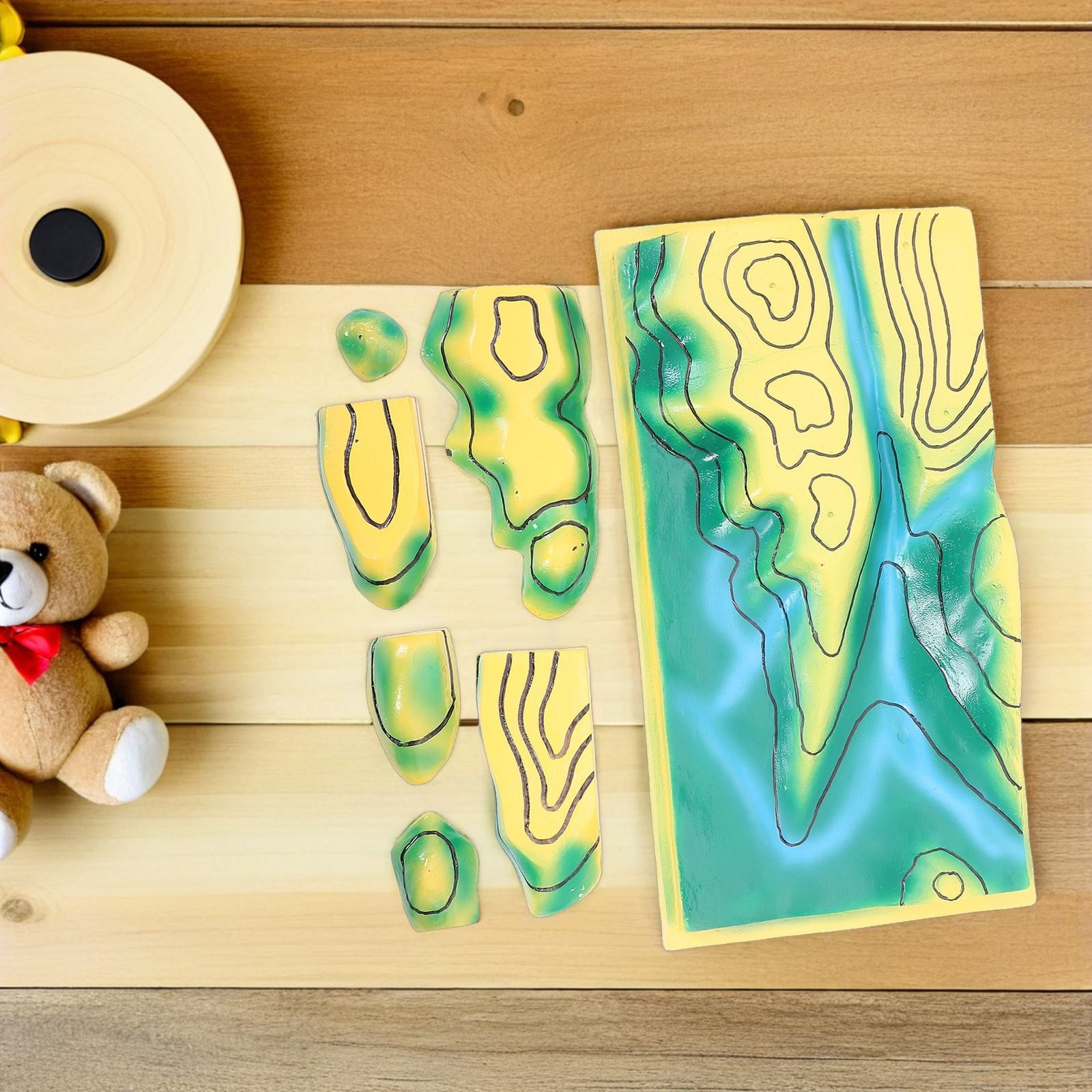 TABLZONE 3D Plastic Topographic Map Model Assorted Color Geography ...