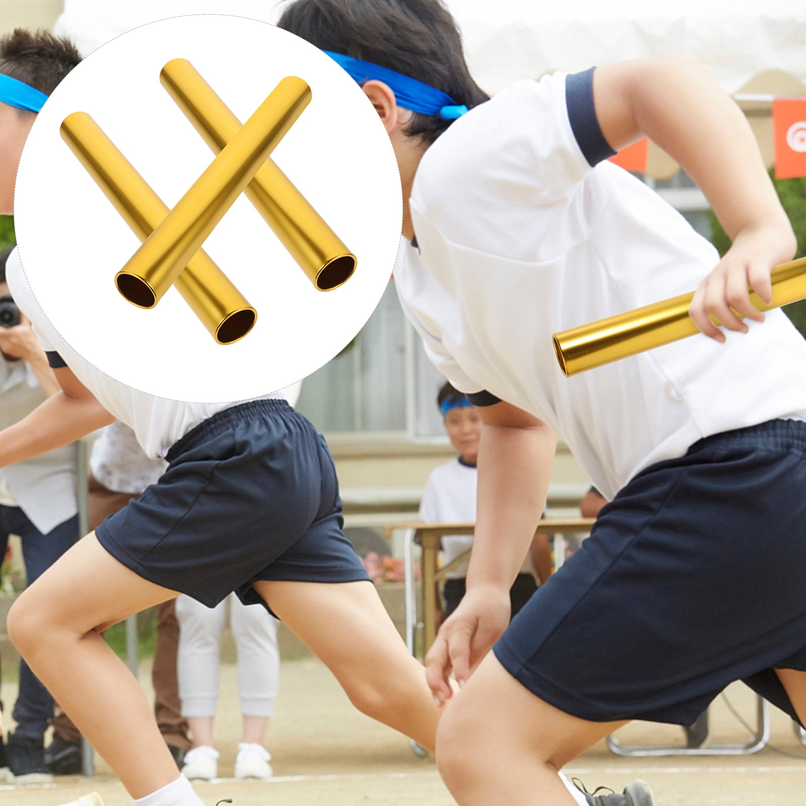 TABLZONE 3Pcs Aluminum Alloy Relay Baton Golden Lightweight Track ...