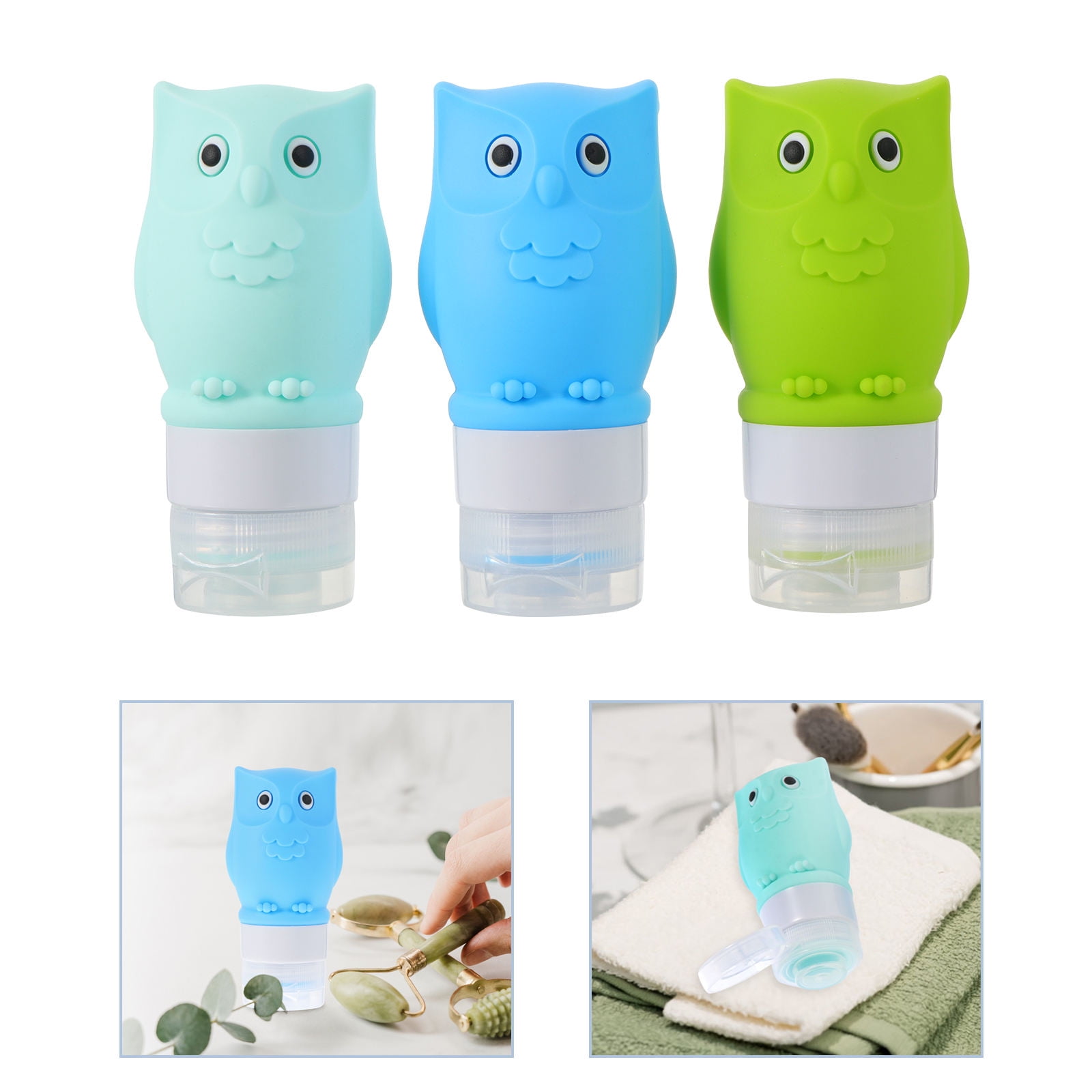 TABLZONE 3Pcs Travel Dispenser Bottles Assorted Color Silicone Portable ...