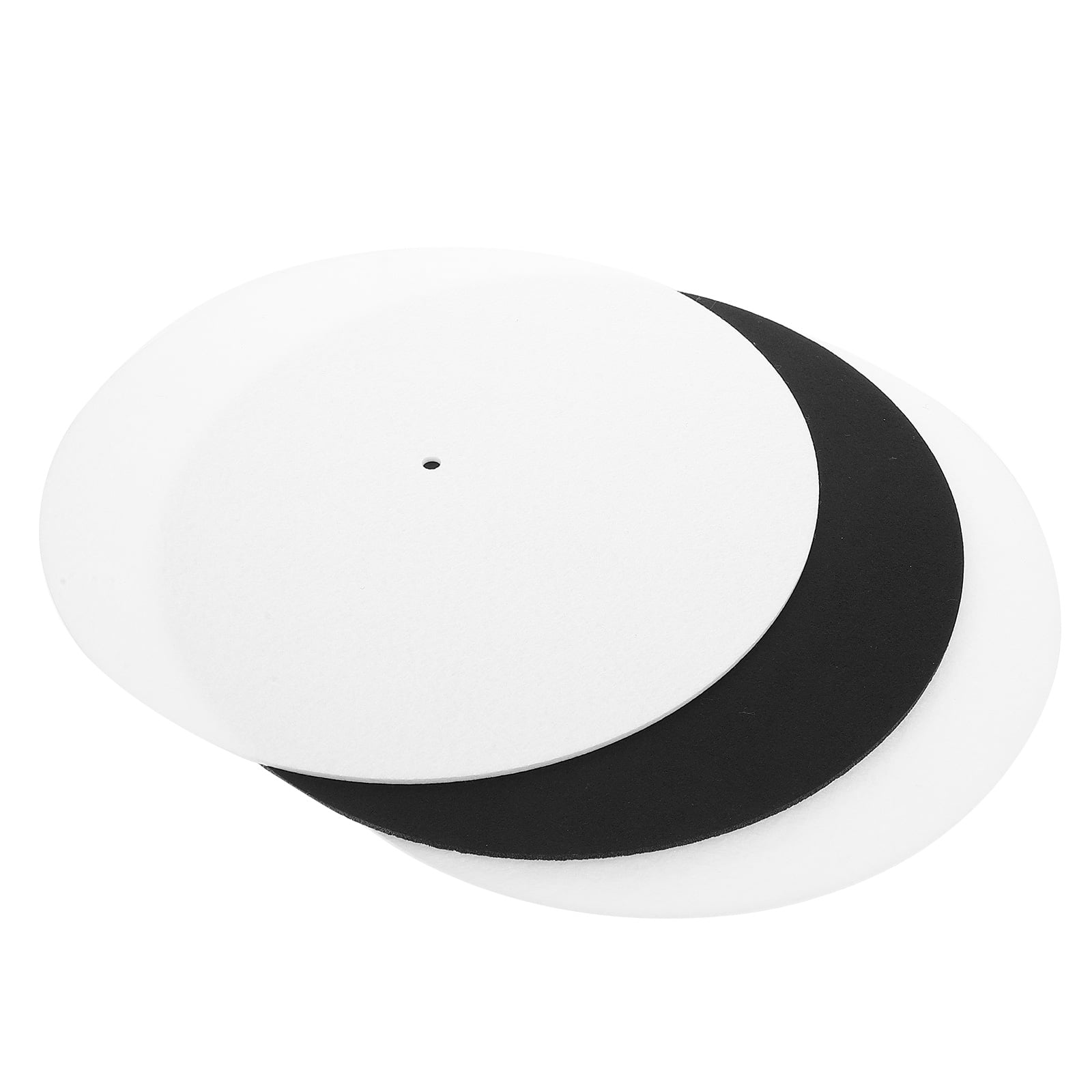TABLZONE wool turntable platter mat for Vinyl Record Player White 3Pcs ...