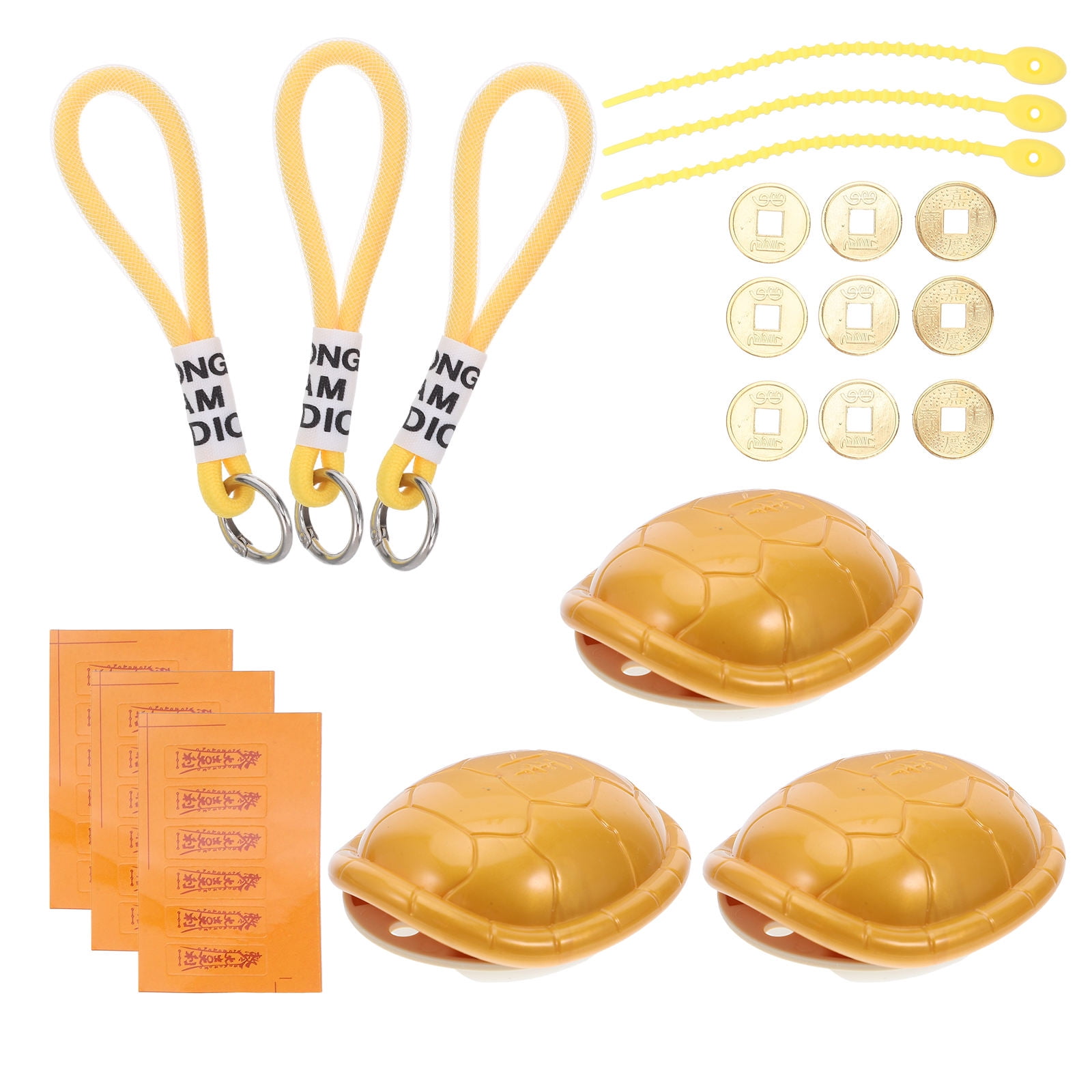 TABLZONE 3pcs Vintage Divination Tools Golden Turtle Shell for Fortune ...