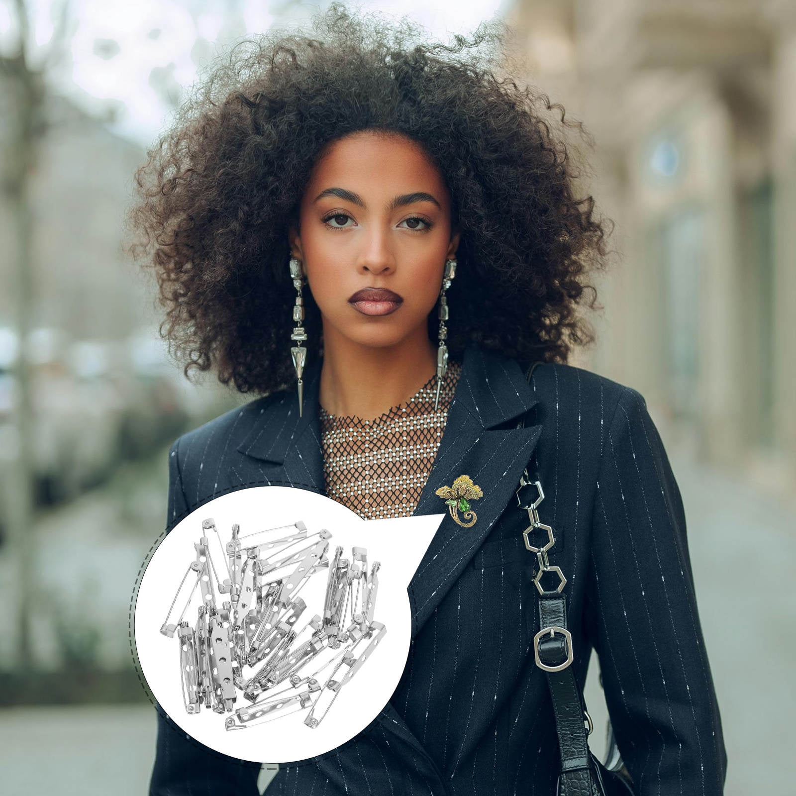 TABLZONE Pin Badge Backs Secure Clasp Stainless Steel Silver for DIY ...