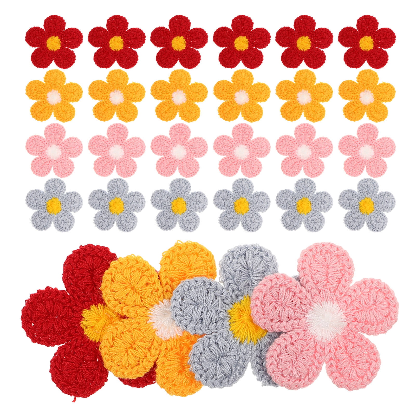 TABLZONE Embroidered Floral Appliques Assorted Colors for Craft ...