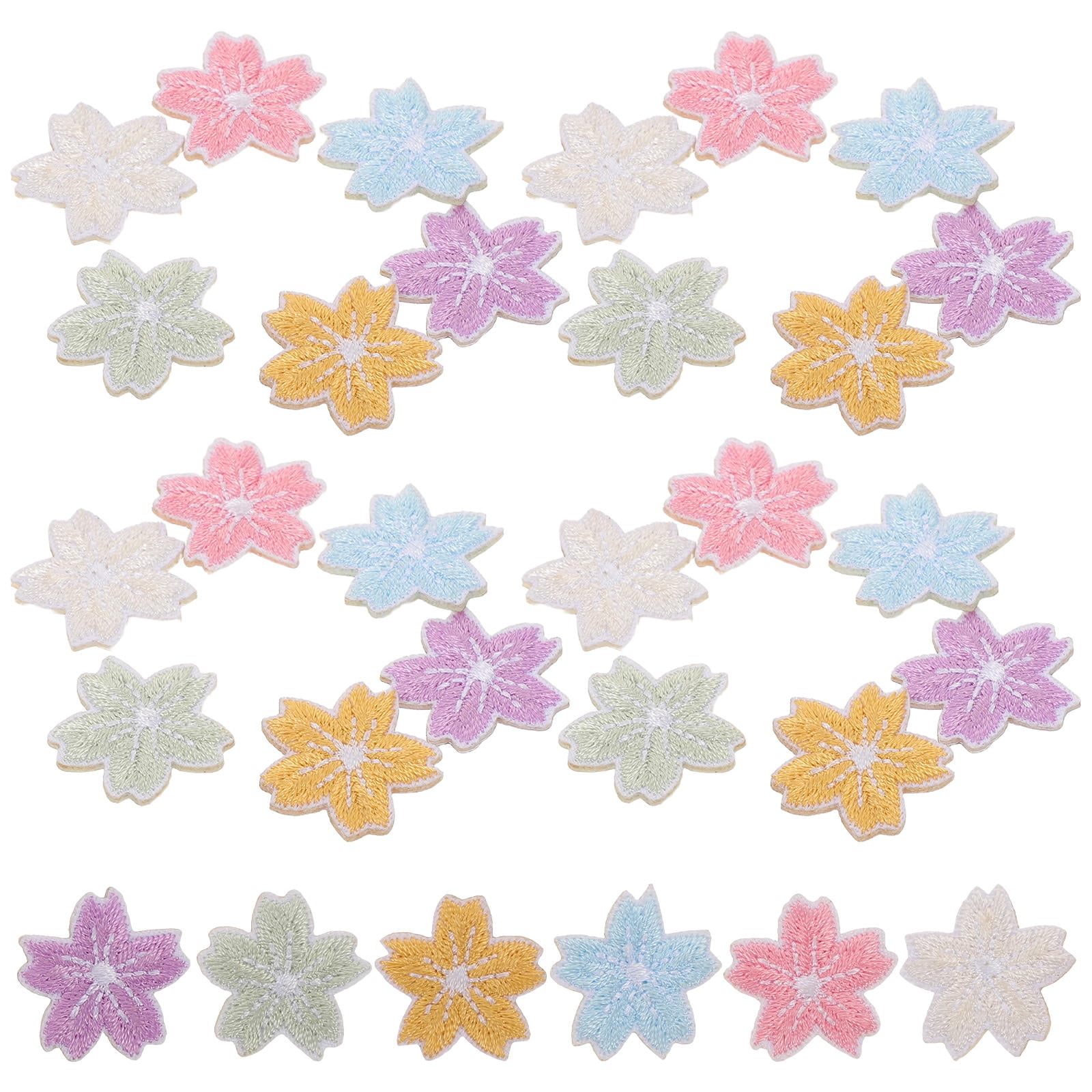 TABLZONE Cherry Blossom Embroidered Patches Assorted Color for Clothes ...