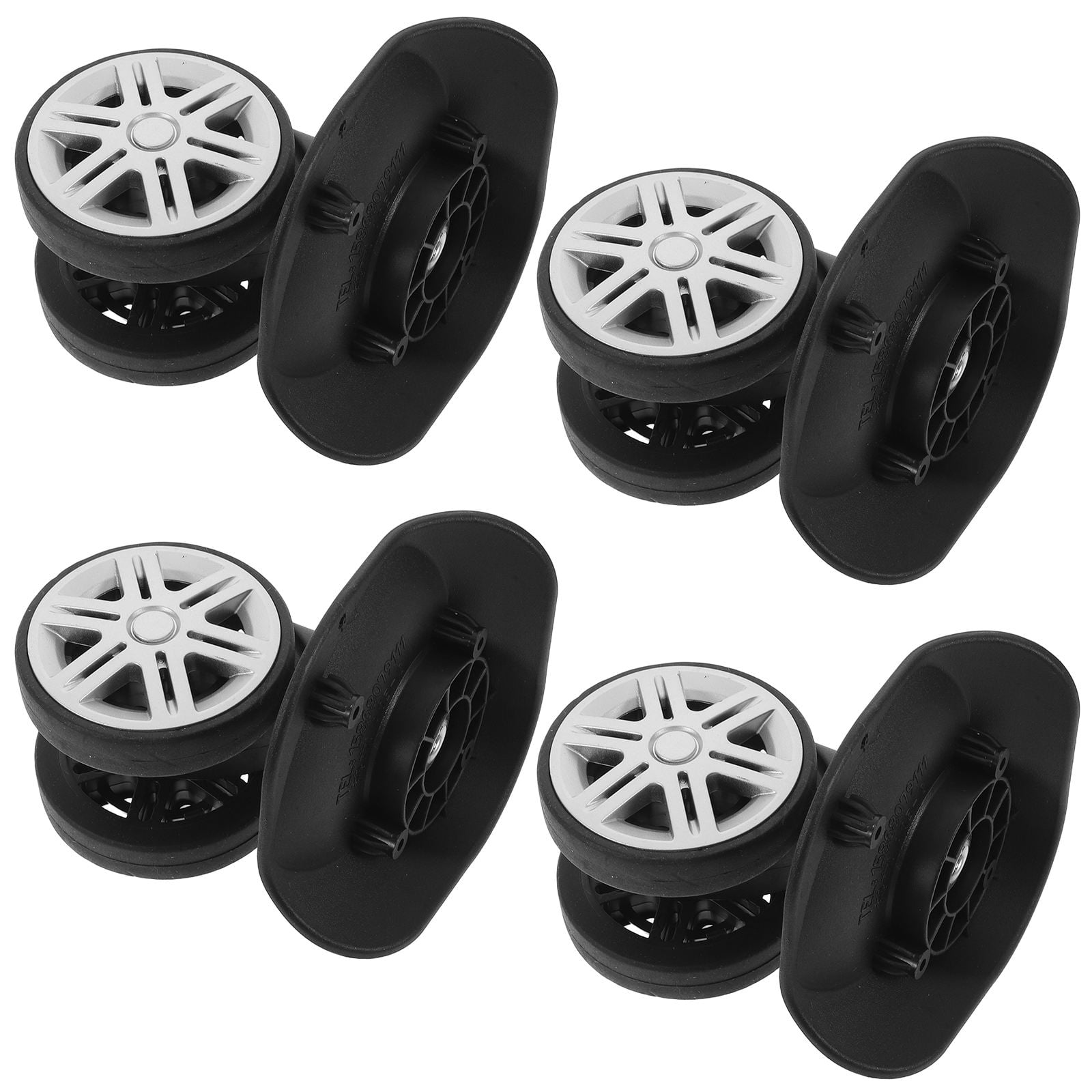 TABLZONE 4Pairs Easy Install Universal Suitcase Wheels Black Rubber ...