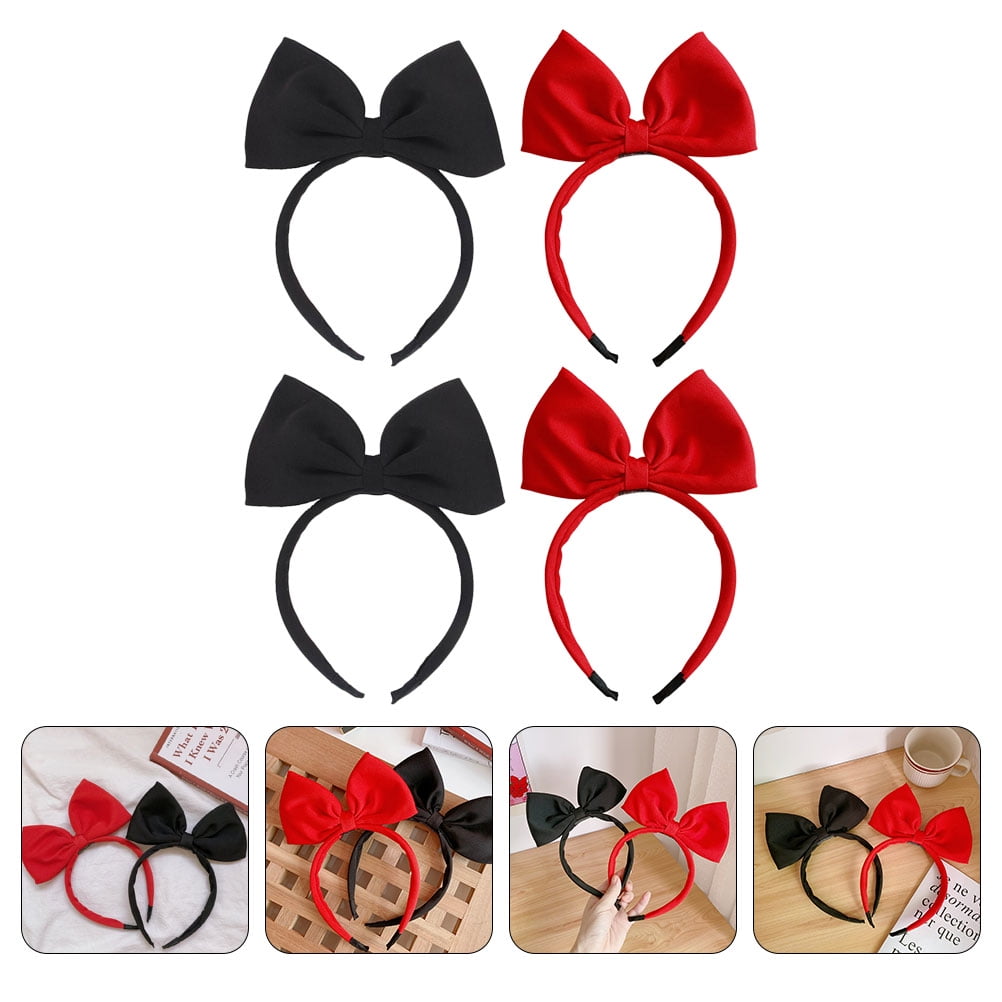 TABLZONE 4Pcs Bowknotted Hair Band Cloth Red Hair Decoration for Women ...