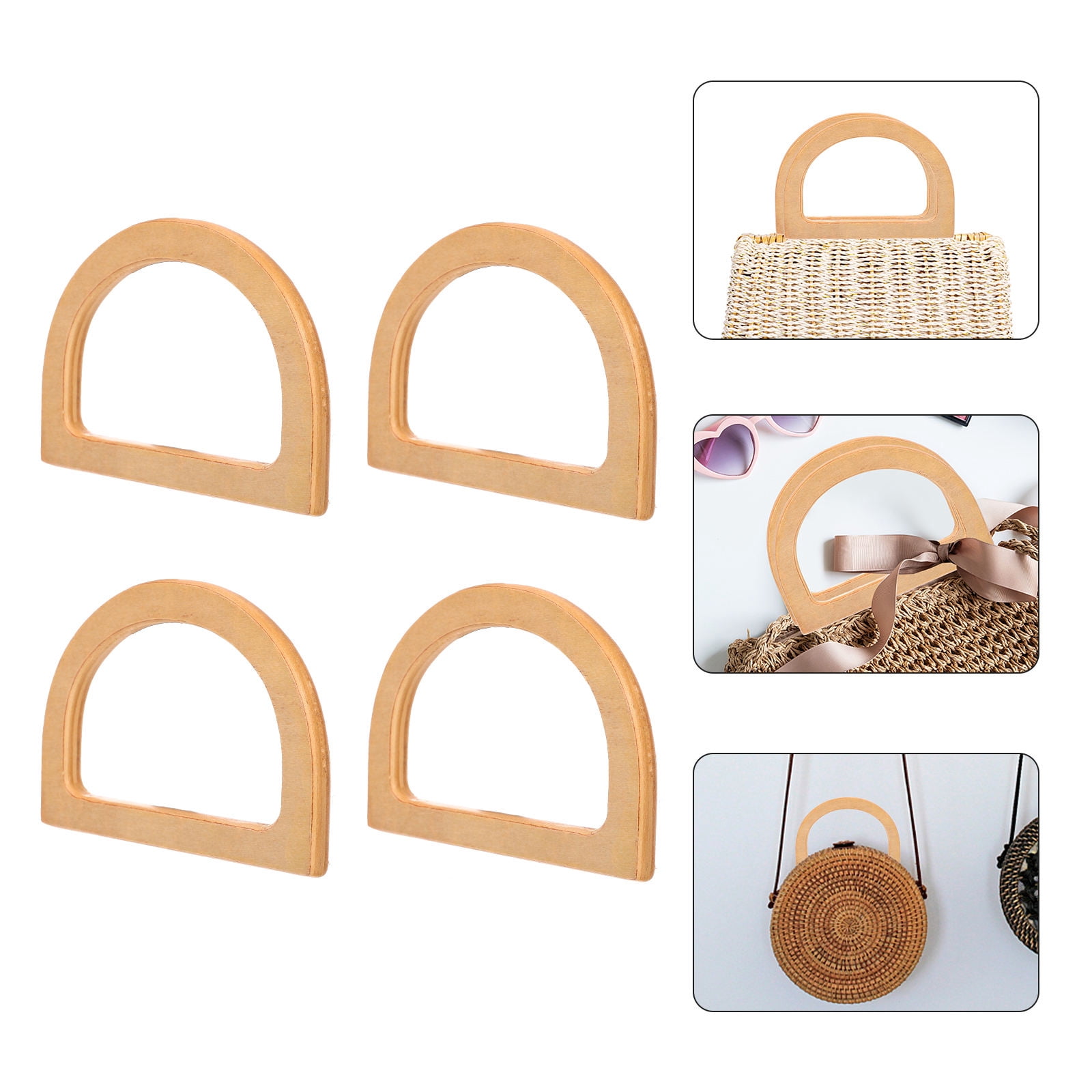 TABLZONE 4Pcs D Handles for Purse Decorative Purse Handles Beige for ...