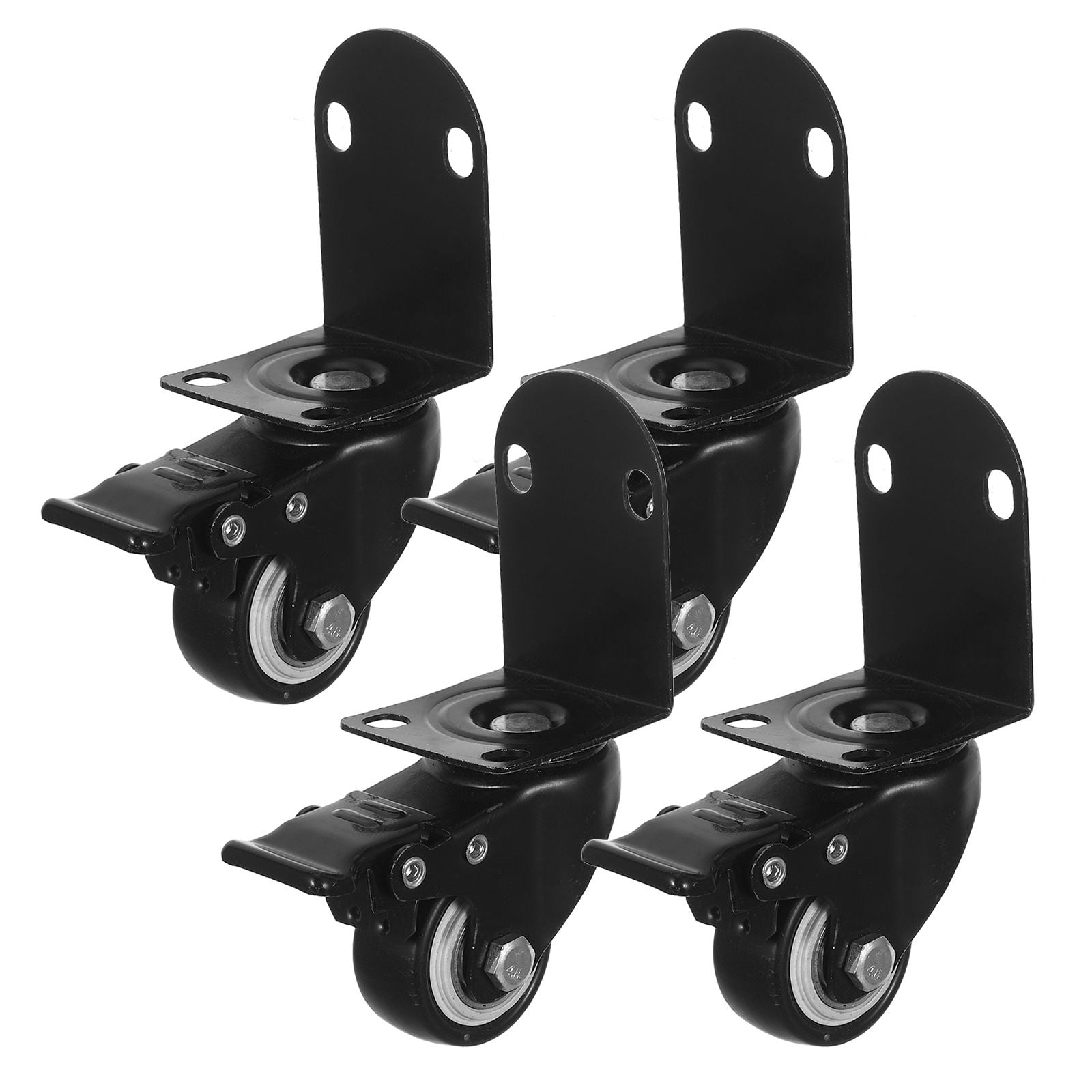 TABLZONE 4Pcs Heavy Duty Side Mount Casters Black Swivel Wheels with ...