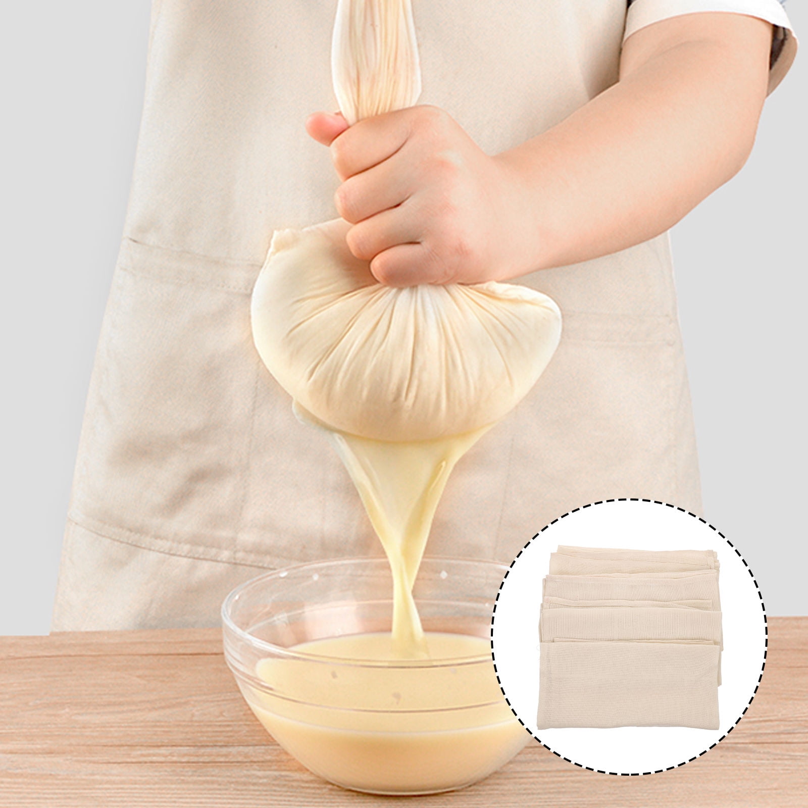 TABLZONE 4Pcs White Cotton Cheesecloth Bean Curd Filter Cloth for Home ...