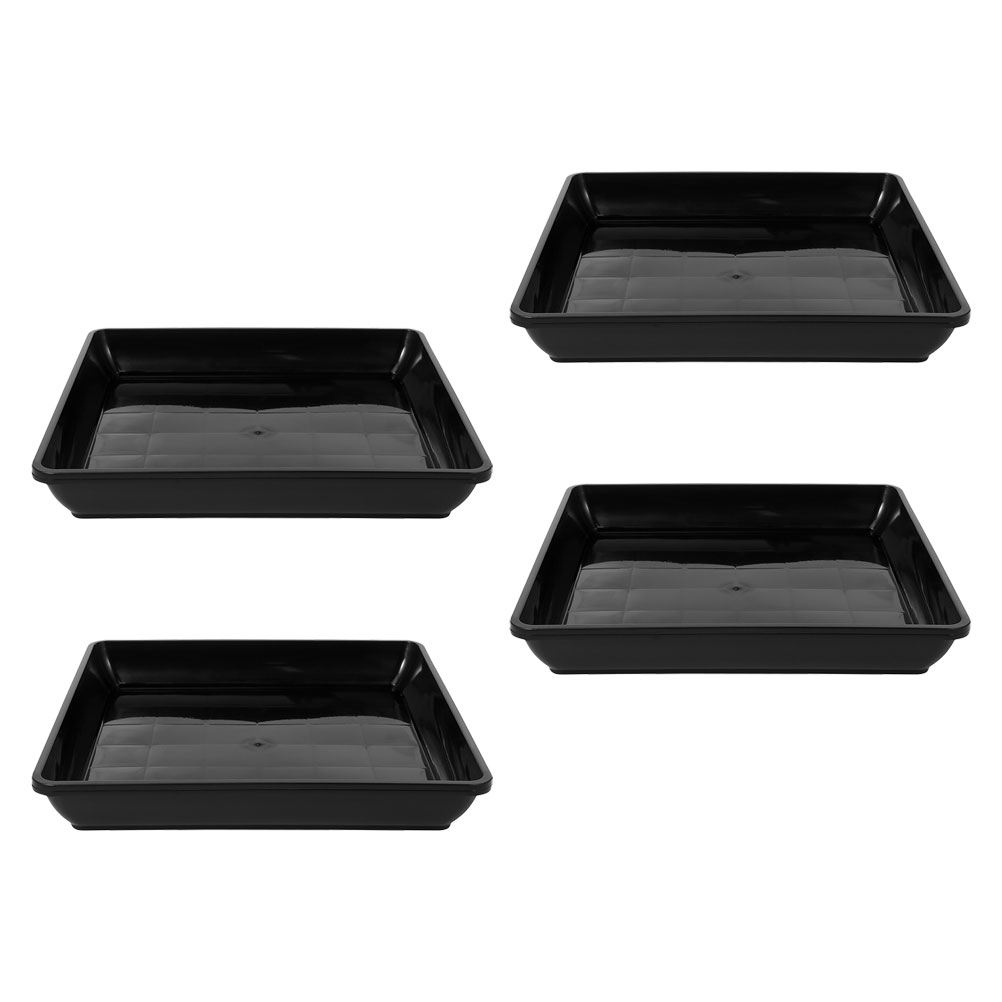 TABLZONE 4-Pack Heavy Duty Black Flower Pot Drip Trays for Indoor ...