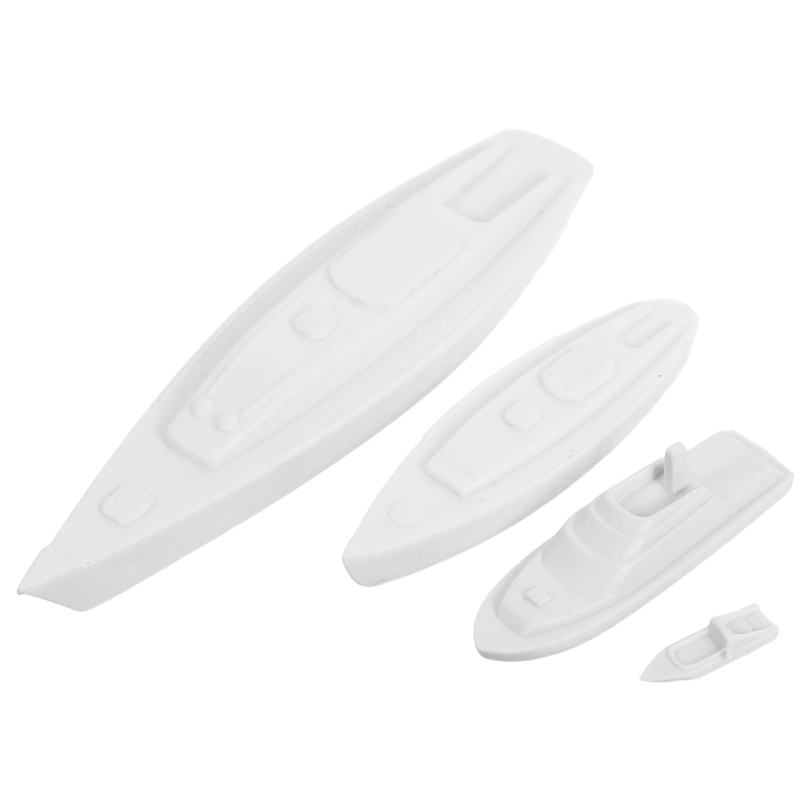 TABLZONE 4pcs White Sailboat Model Plastic Decorations for Fairy Garden ...