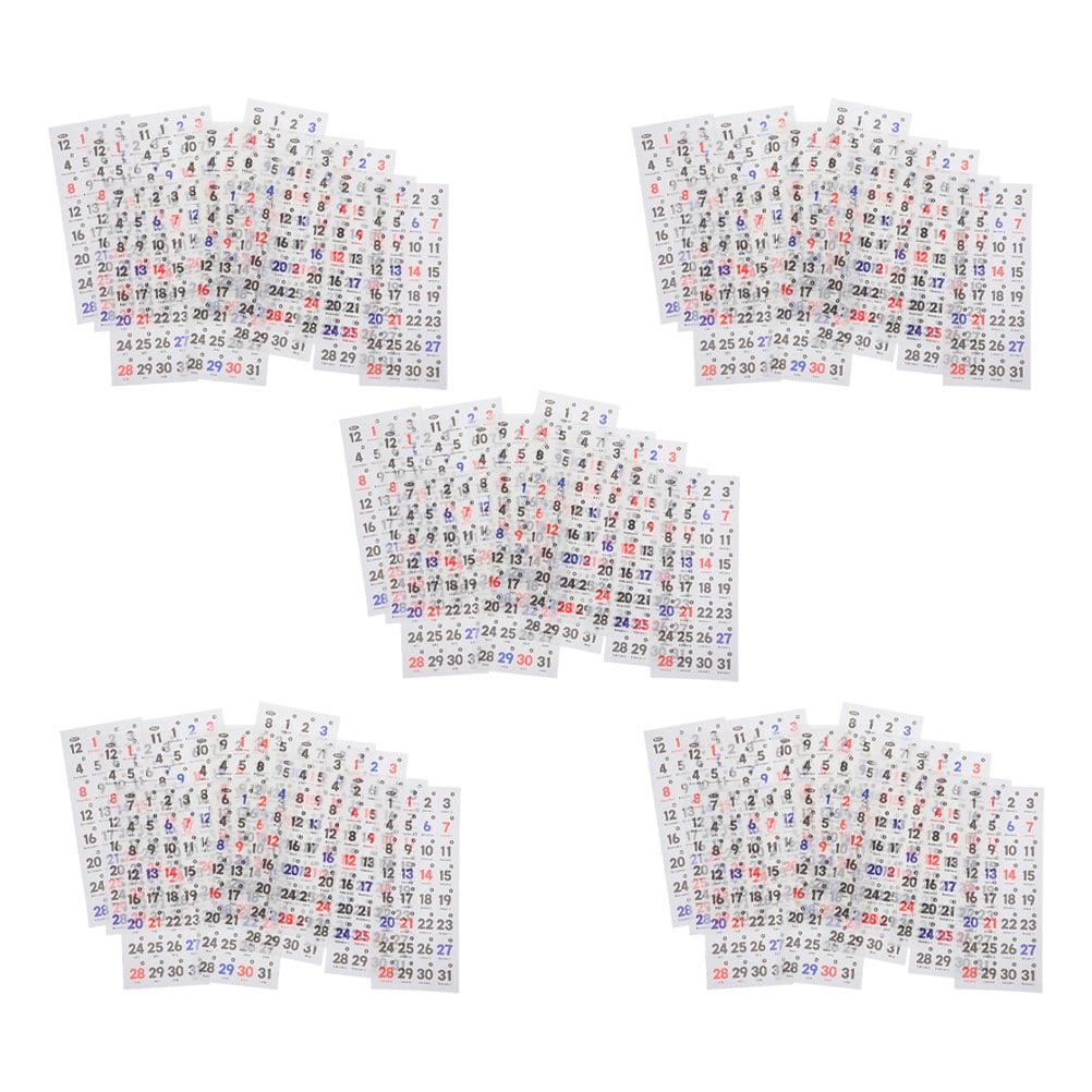 TABLZONE 5Sets Removable Monthly Calendar Number Stickers for Planner ...