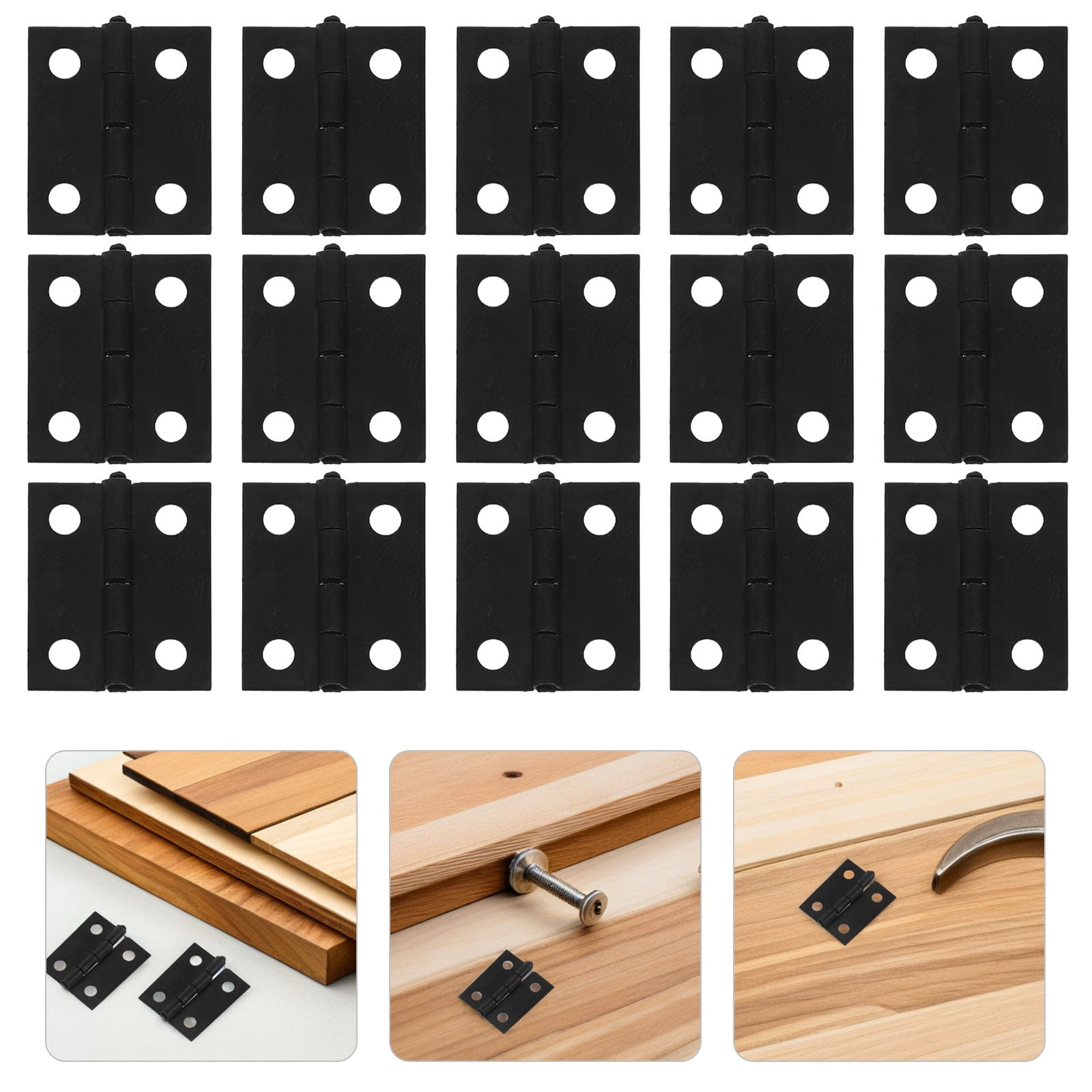 TABLZONE 50 Pcs Jewelry Box Hardware Hinges Black Metal Design For ...