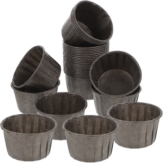 TABLZONE 50Pcs High Temperature Resistance Baking Cups Black for ...