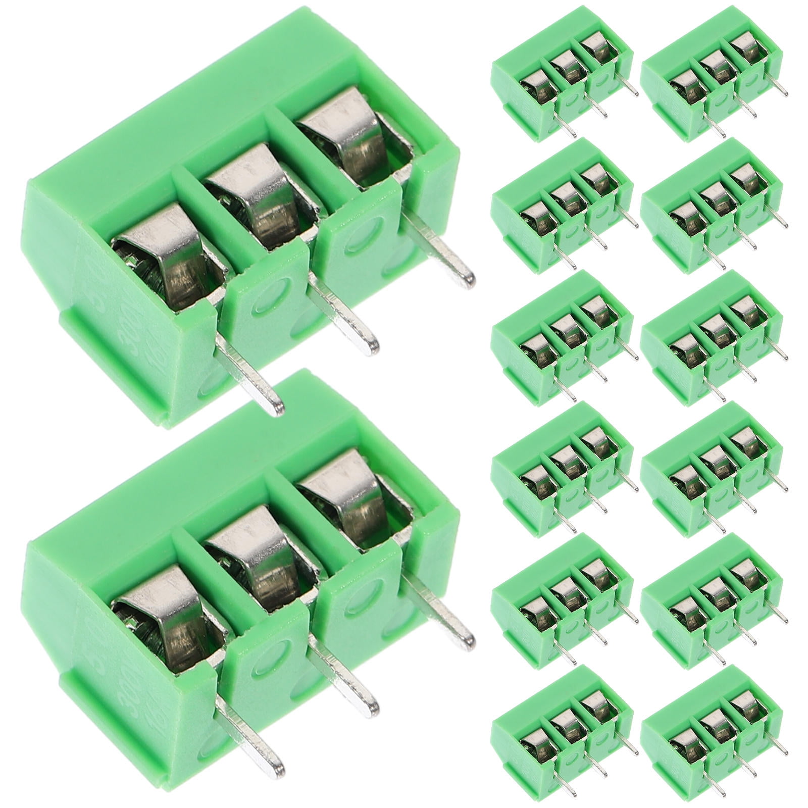 TABLZONE 50Pcs Pcb Mount Terminal Block Connector Dark Green Screw Type ...