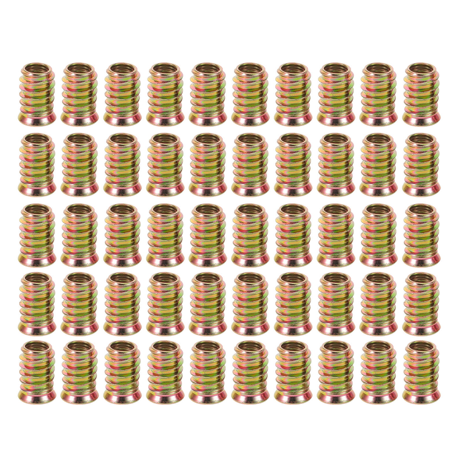 TABLZONE 50Pcs Golden Threaded Insert Nuts Screw in Wood Repair ...