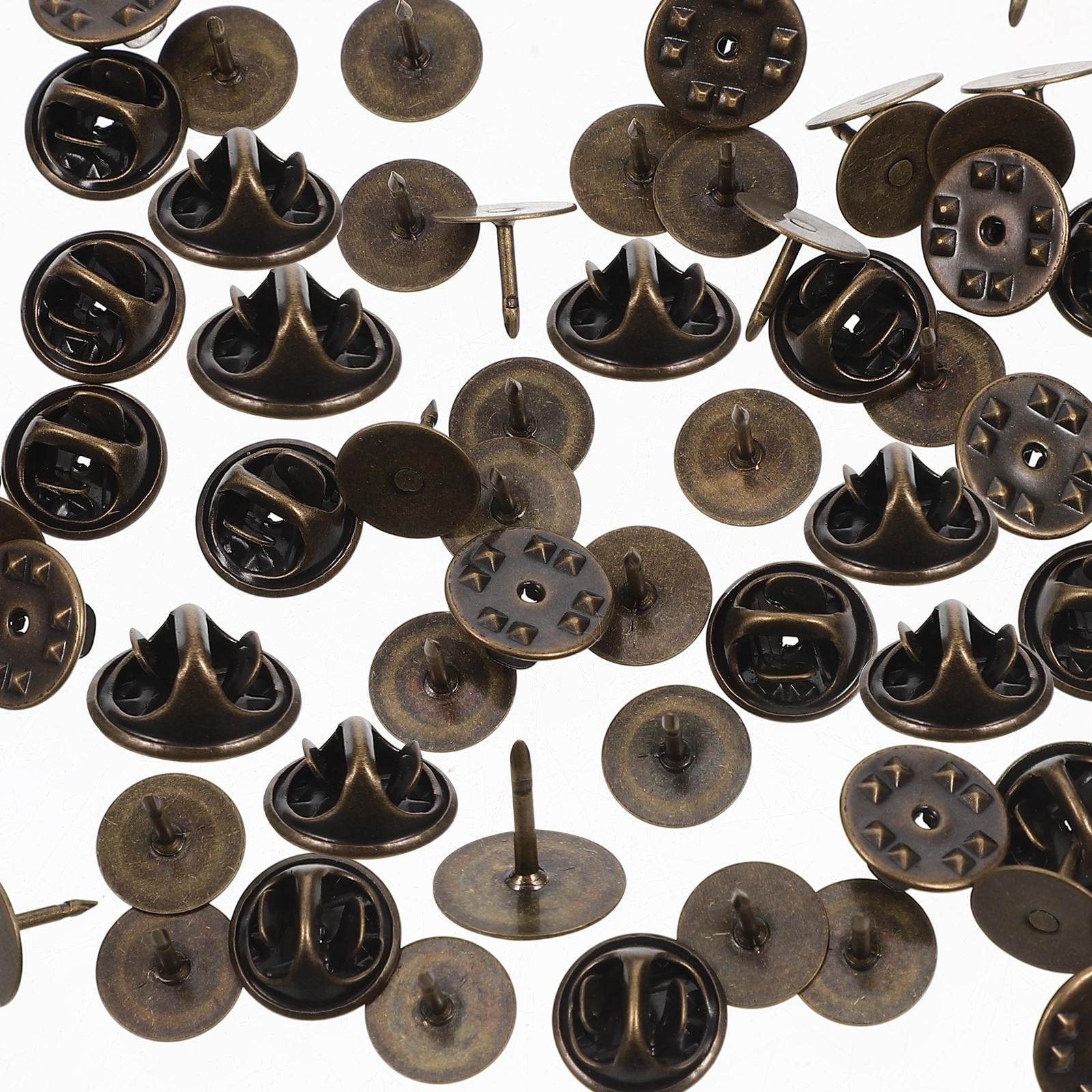 TABLZONE 50Sets Locking Pin Backs Dark Brown for Lapel Pins Brooches ...