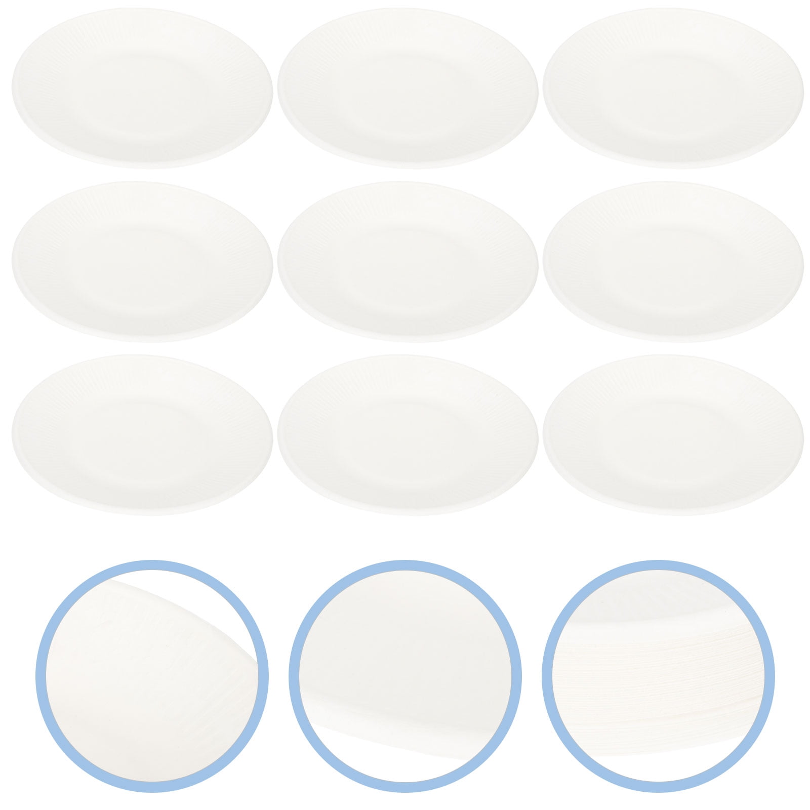 TABLZONE 50pcs Food Serving Paper Plates White Paper Disposable Plates ...