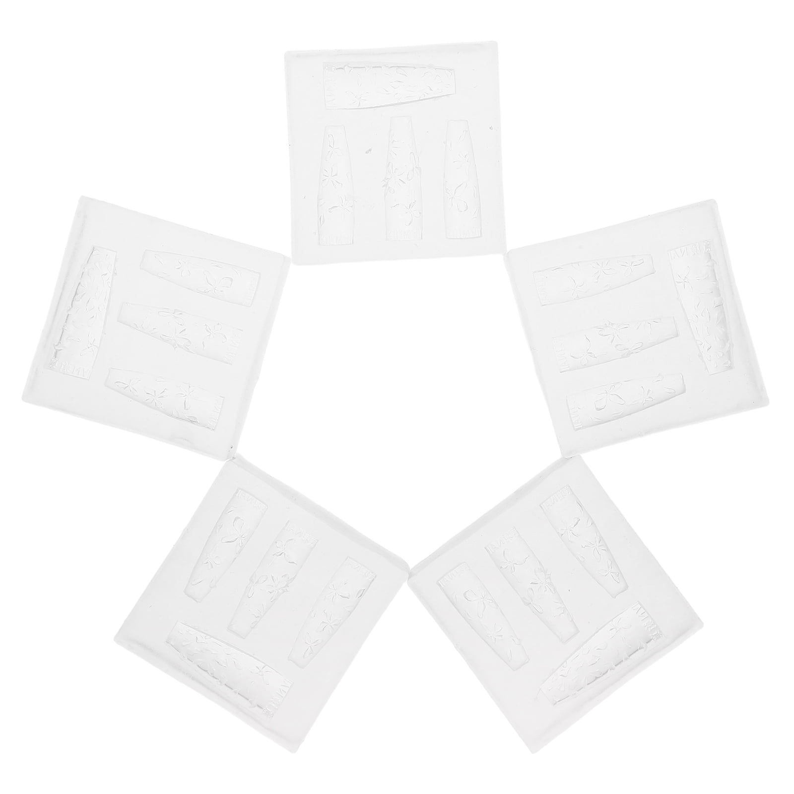 TABLZONE 5PCS 3D Flower Gel Nail Art Mold Silicone Mould for Crafting ...