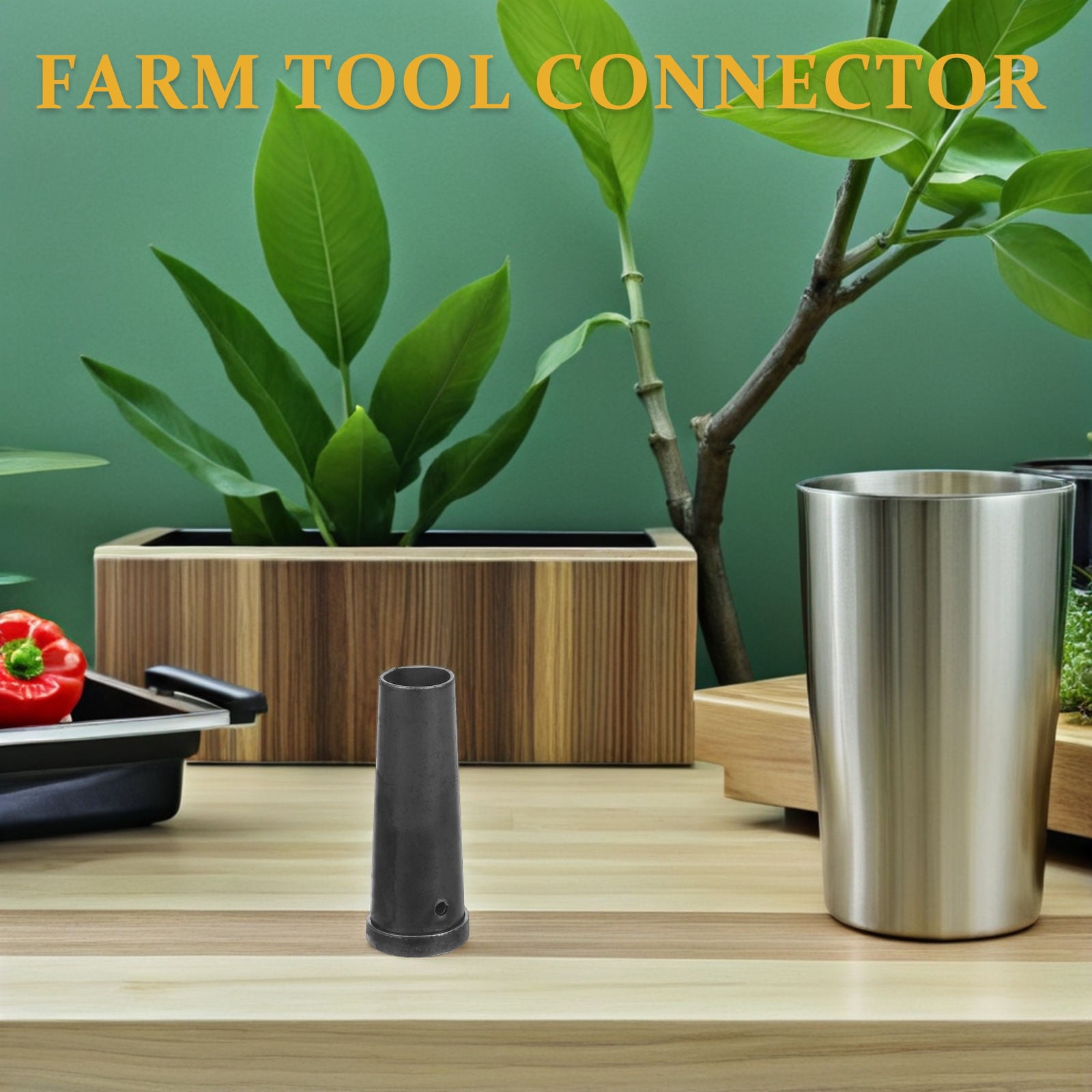 TABLZONE 5Pcs Universal Garden Hoe Handle Connector Sleeve Black Steel ...