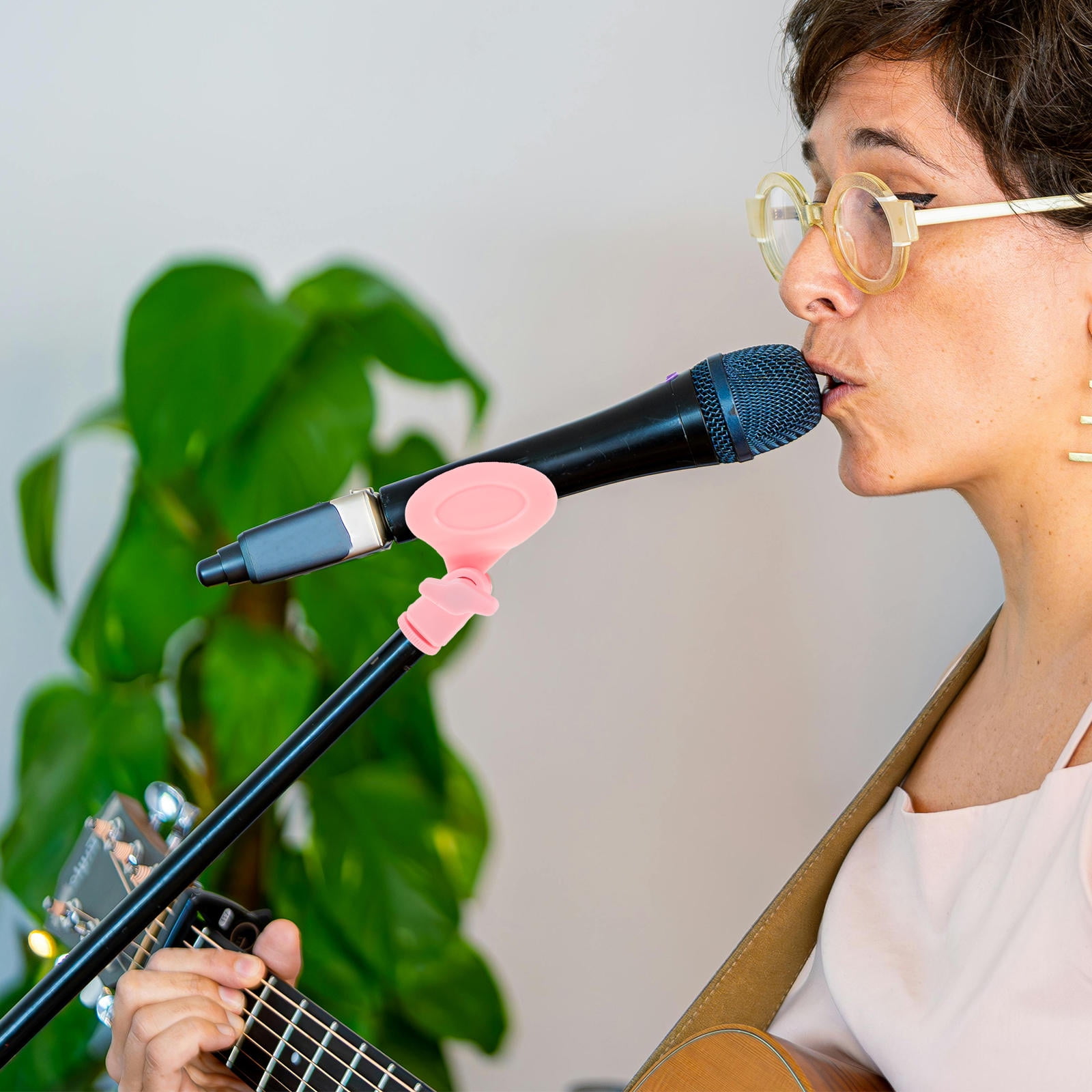 TABLZONE Universal Microphone Clamp Pink Plastic for Instrument Stable ...