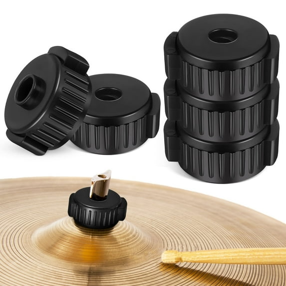 TABLZONE 5Pcs Cymbal Replacement Nuts Black Plastic Vibration Dampening ...