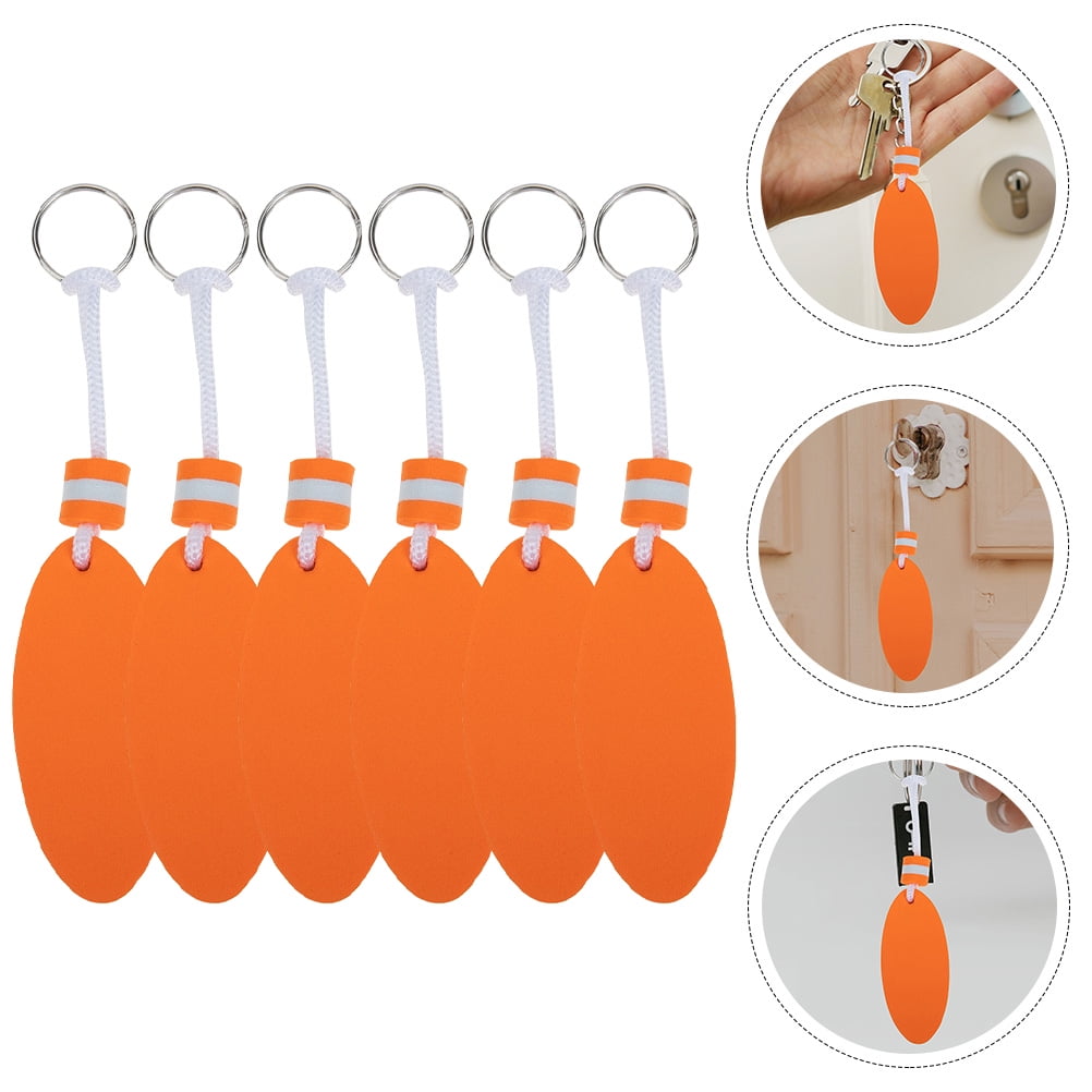 TABLZONE Oval Shaped Keychain Orange EVA 6Set 6.3x1.4in - Walmart.com
