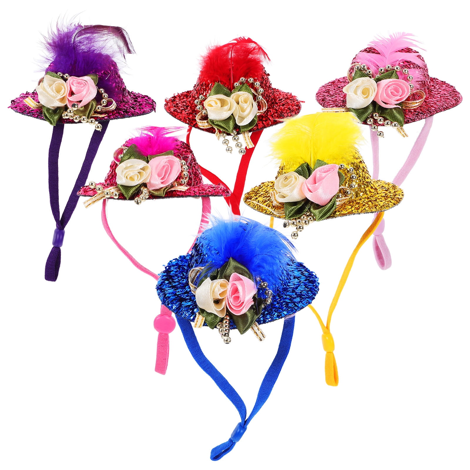 TABLZONE 6Pcs Decorative Pet Bird Hats Assorted Color Adjustable Design ...
