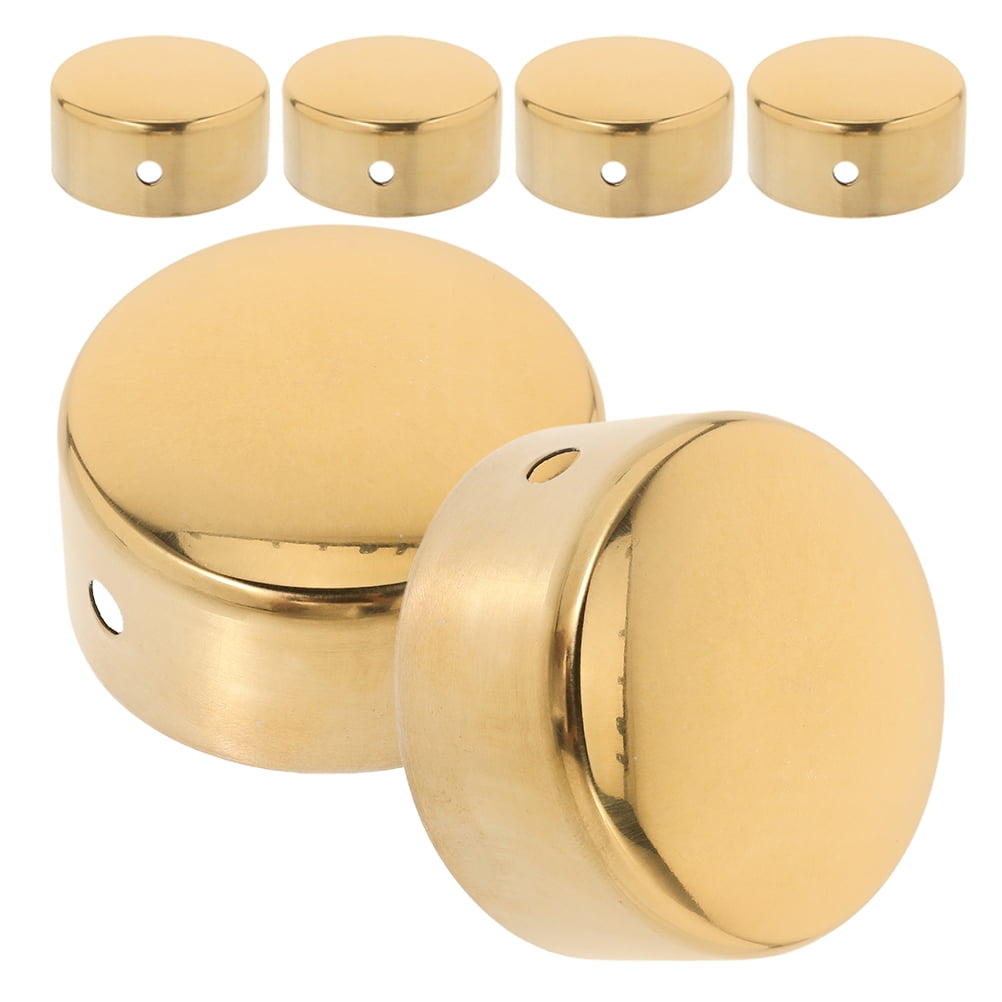 TABLZONE 6Pcs Stainless Steel Handrail End Caps Golden Round Covers for ...