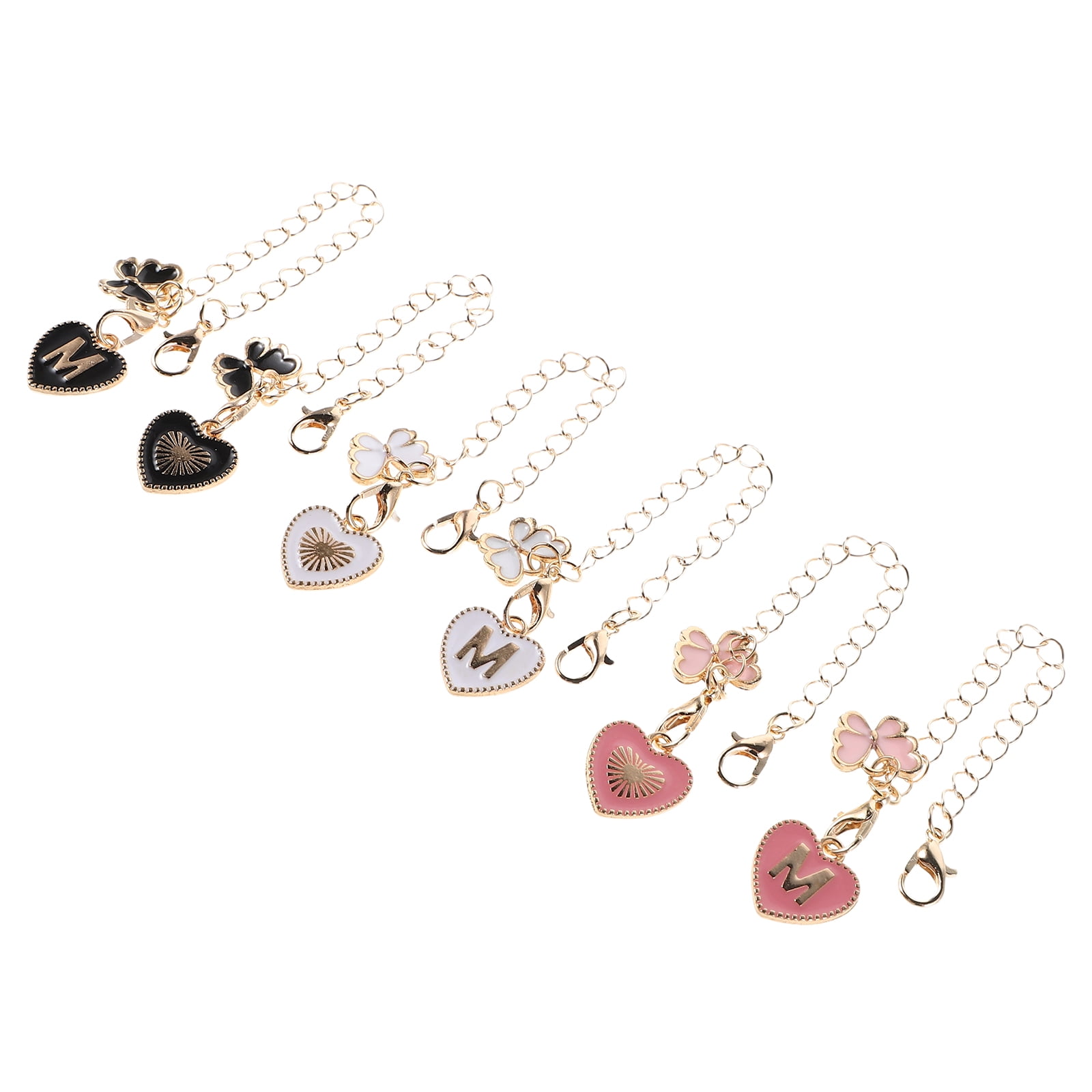 TABLZONE 6Pcs Heart Name Id Charm for Tumbler Assorted Color Elegant ...