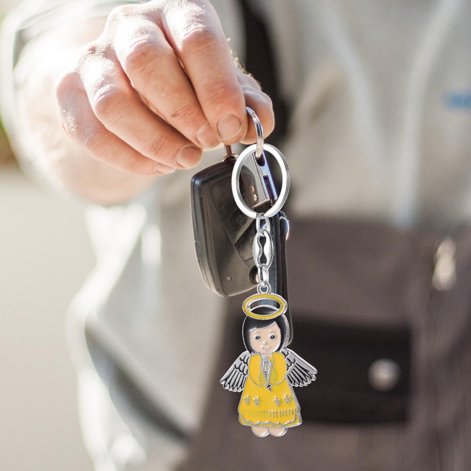 TABLZONE 6Pcs Multi Use Angel Keychains in Yellow Alloy for Key Hanging ...