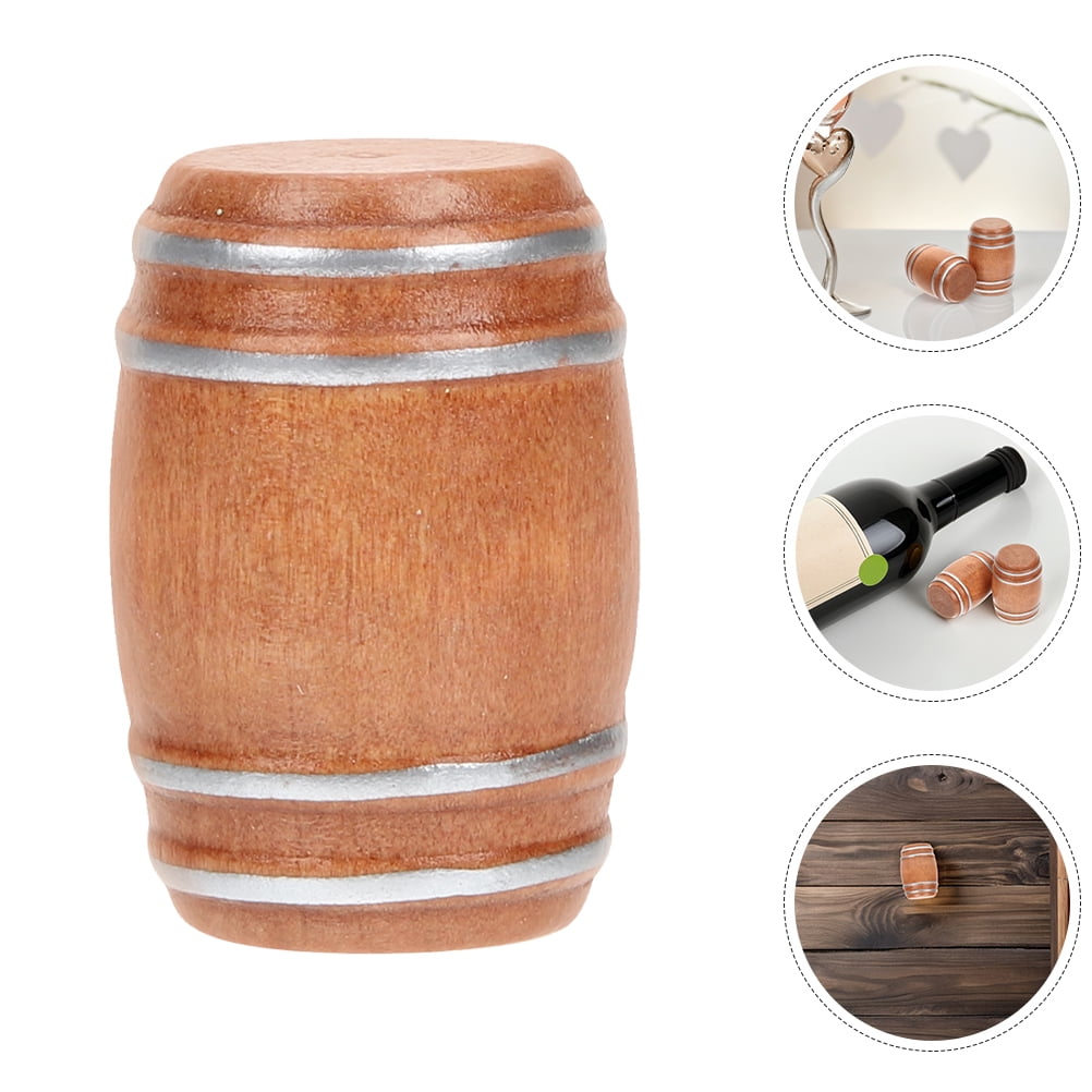 TABLZONE 6Pcs Wooden Mini Barrel Containers Light Brown for Micro ...