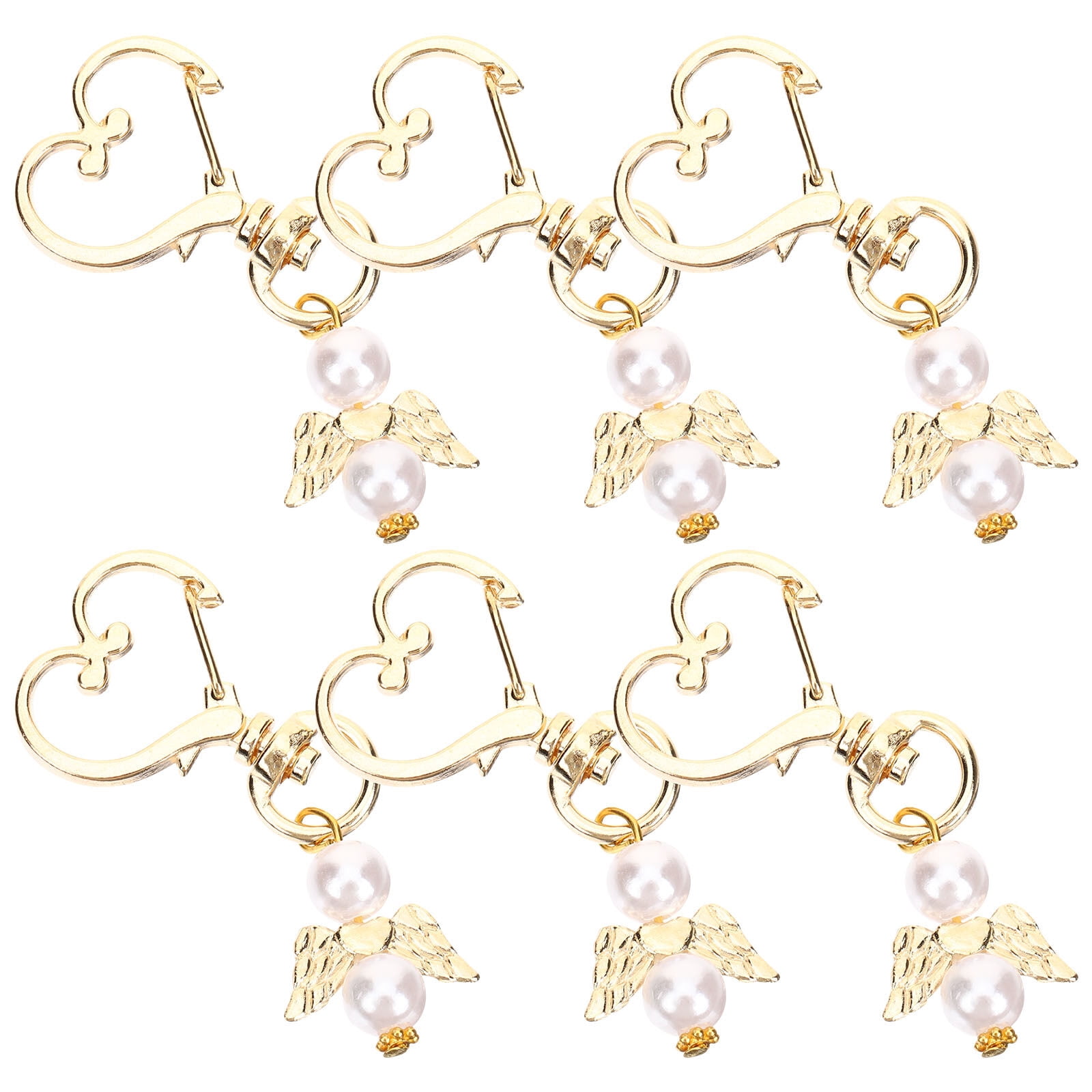 TABLZONE 6pcs Angel Wing Keychains Elegant Angel Charm Key Rings for ...