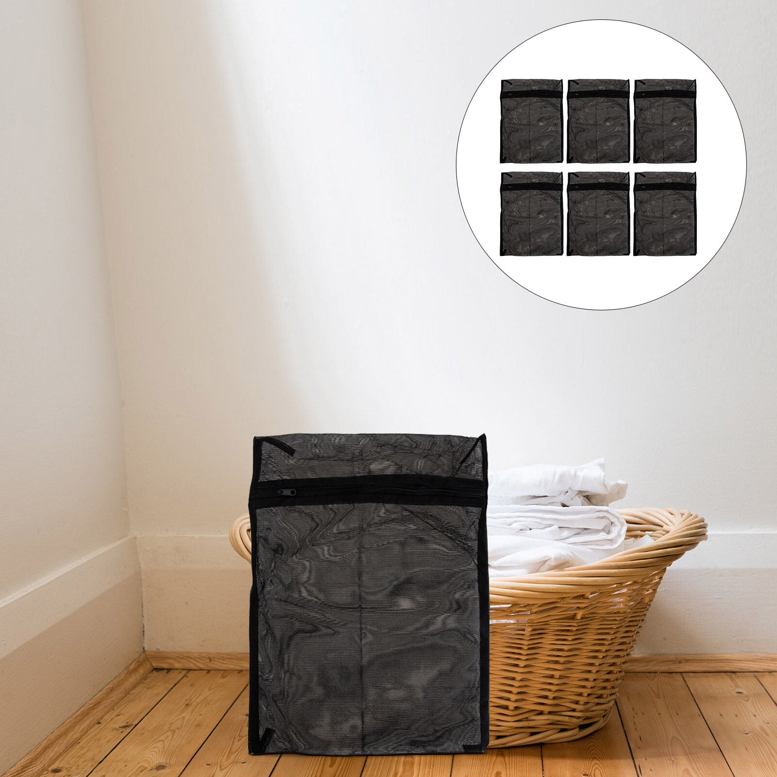 TABLZONE 6pcs Black Delicate Laundry Bag Mesh Bra Washing Bags For ...