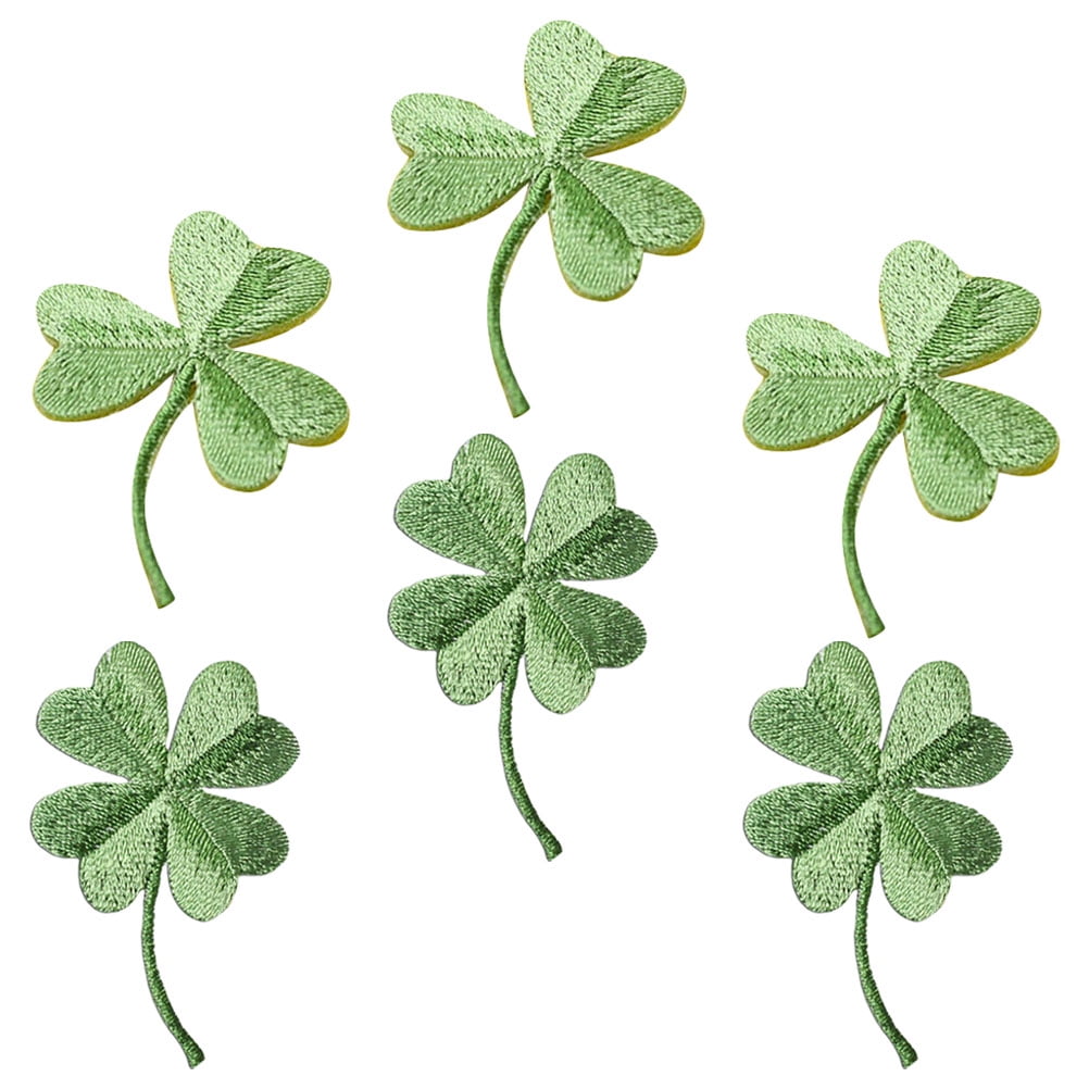 TABLZONE 6pcs Cloth Decals Shamrock Embroidered Patches for Polyester ...