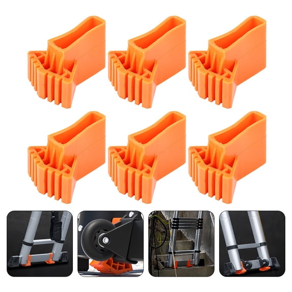 TABLZONE 6pcs Upgraded Ladder Foot Mat Plastic Orange Durable Design ...