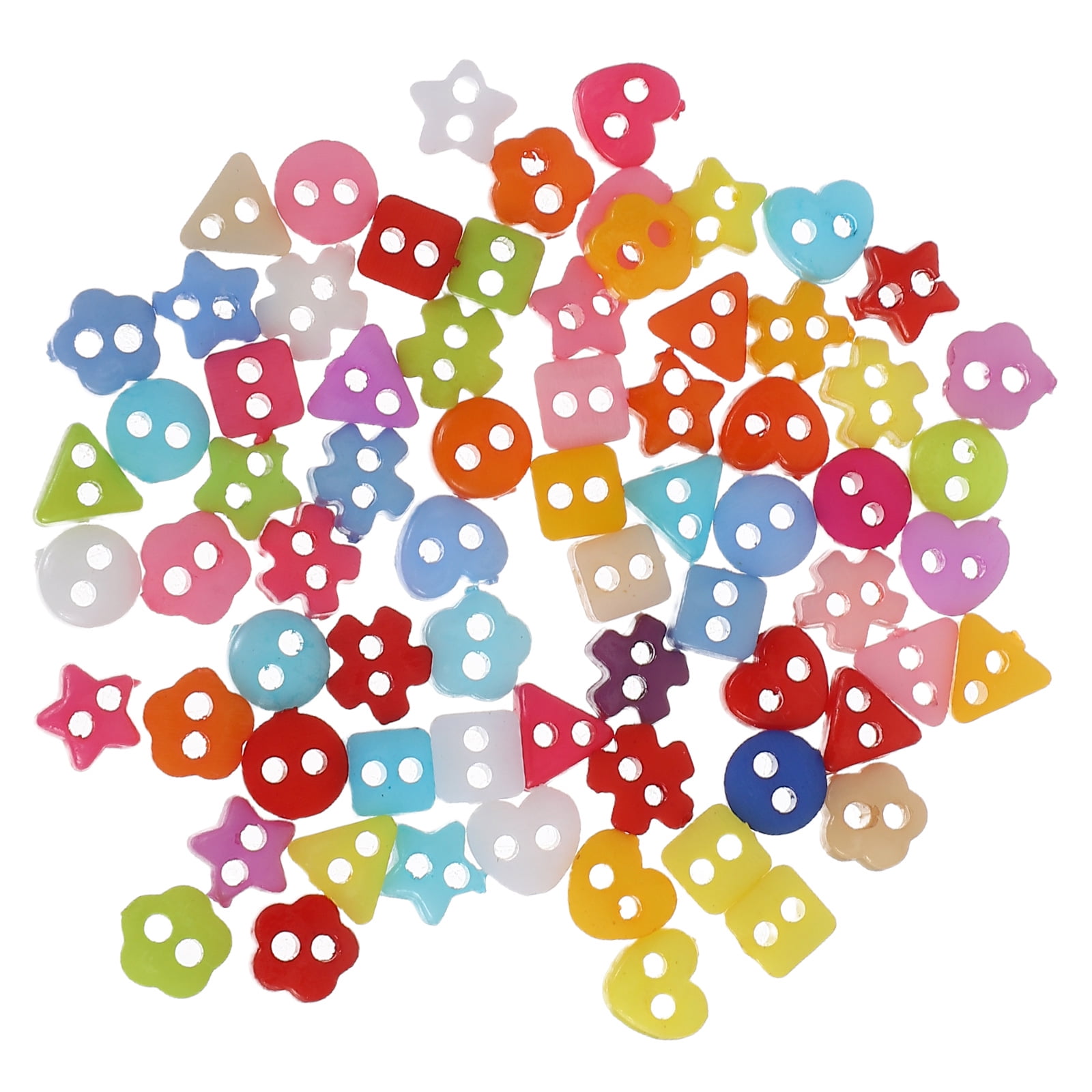 TABLZONE 70PCS Assorted Color 2 Hole Buttons for Dolls Clothing Sewing ...