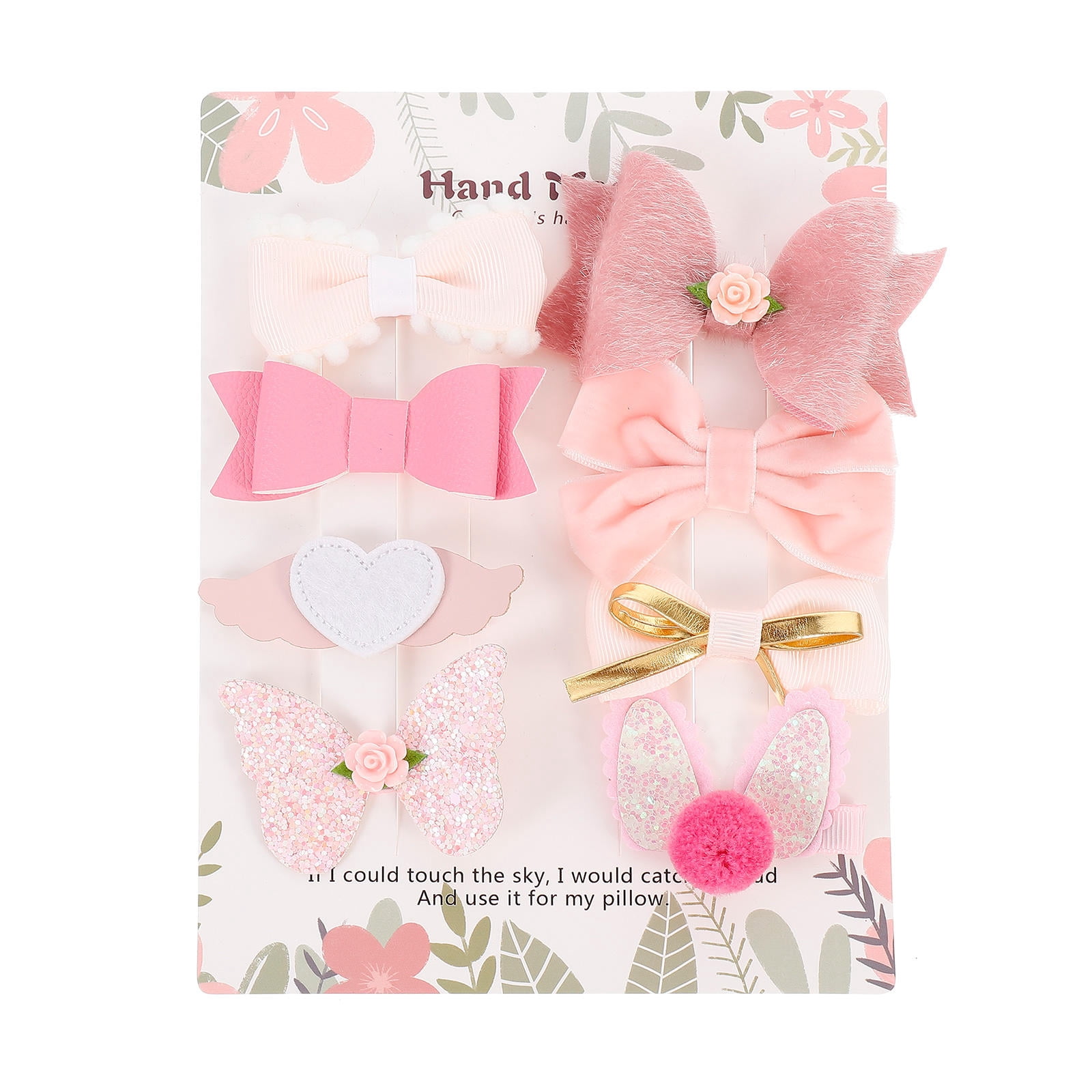 TABLZONE Set of 8 Decorative Cotton Linen Hair Clips for Women, Stylish ...