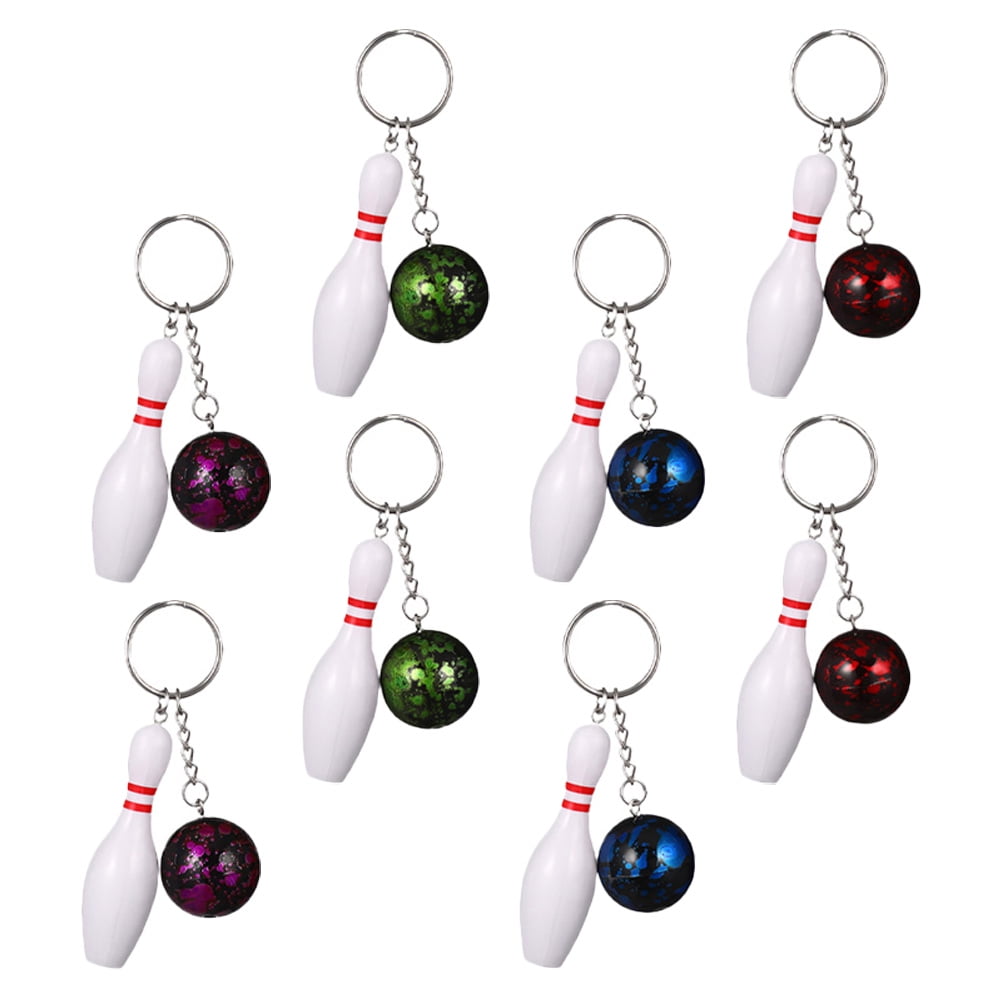 TABLZONE 8-Piece Bowling Keychain Set with 3D Sports Design, Cute and ...