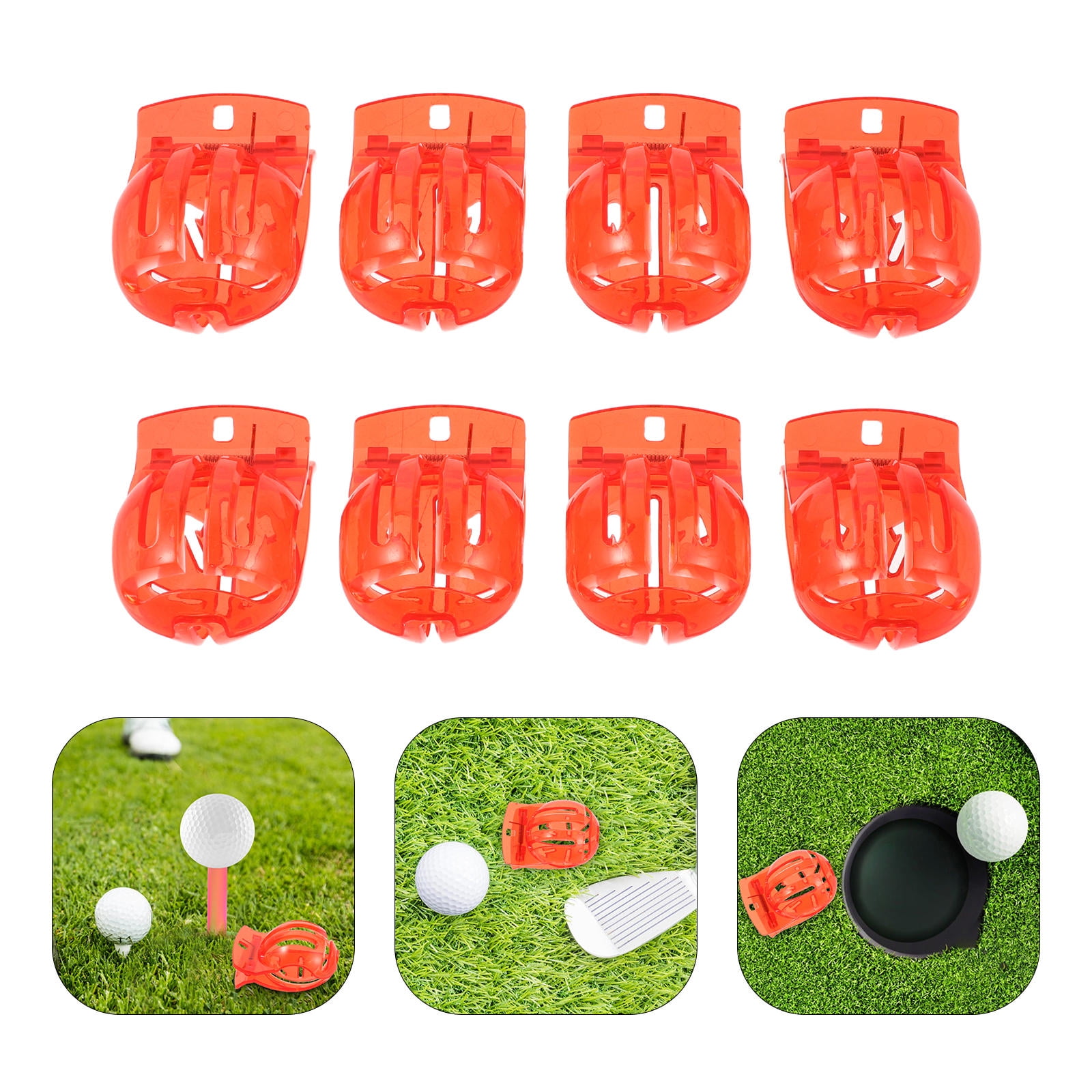 TABLZONE 8Pcs Red Golf Ball Marking Kit with Three Line Alignment for ...