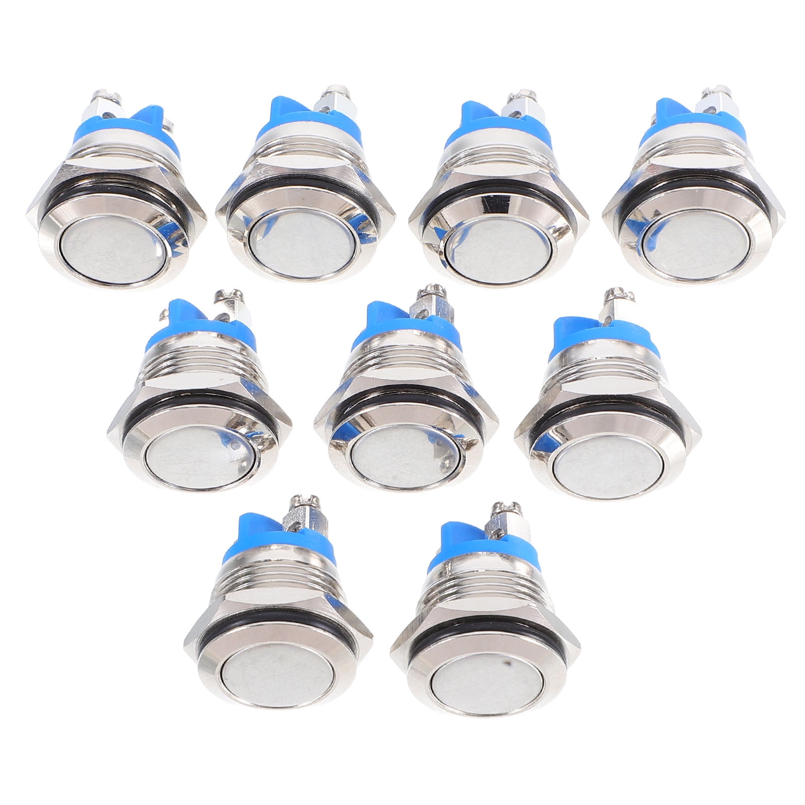 TABLZONE 9pcs 16mm Metal Flat Buttons with Self Reset for Automation ...