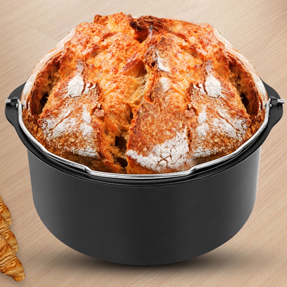 TABLZONE Air Fryer Cake Barrel Carbon Steel NonStick Baking Pan Easy Clean Portable Handle for ...