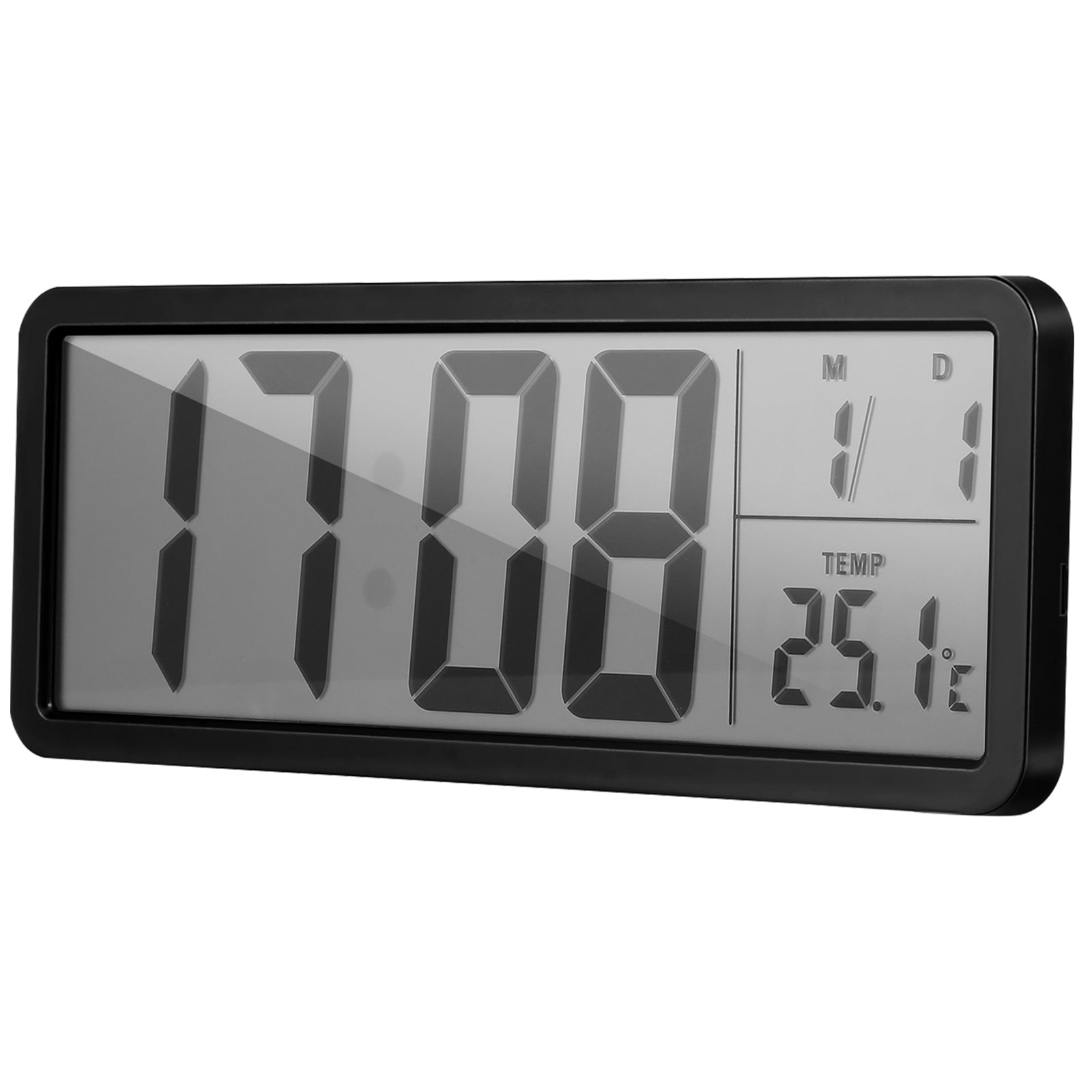TABLZONE Battery Operated Digital Clock Black ABS with Automatic Date ...