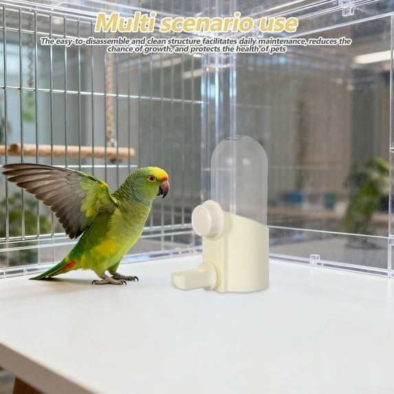 TABLZONE Automatic Plastic Bird Cage Water Dispenser in Beige with for ...