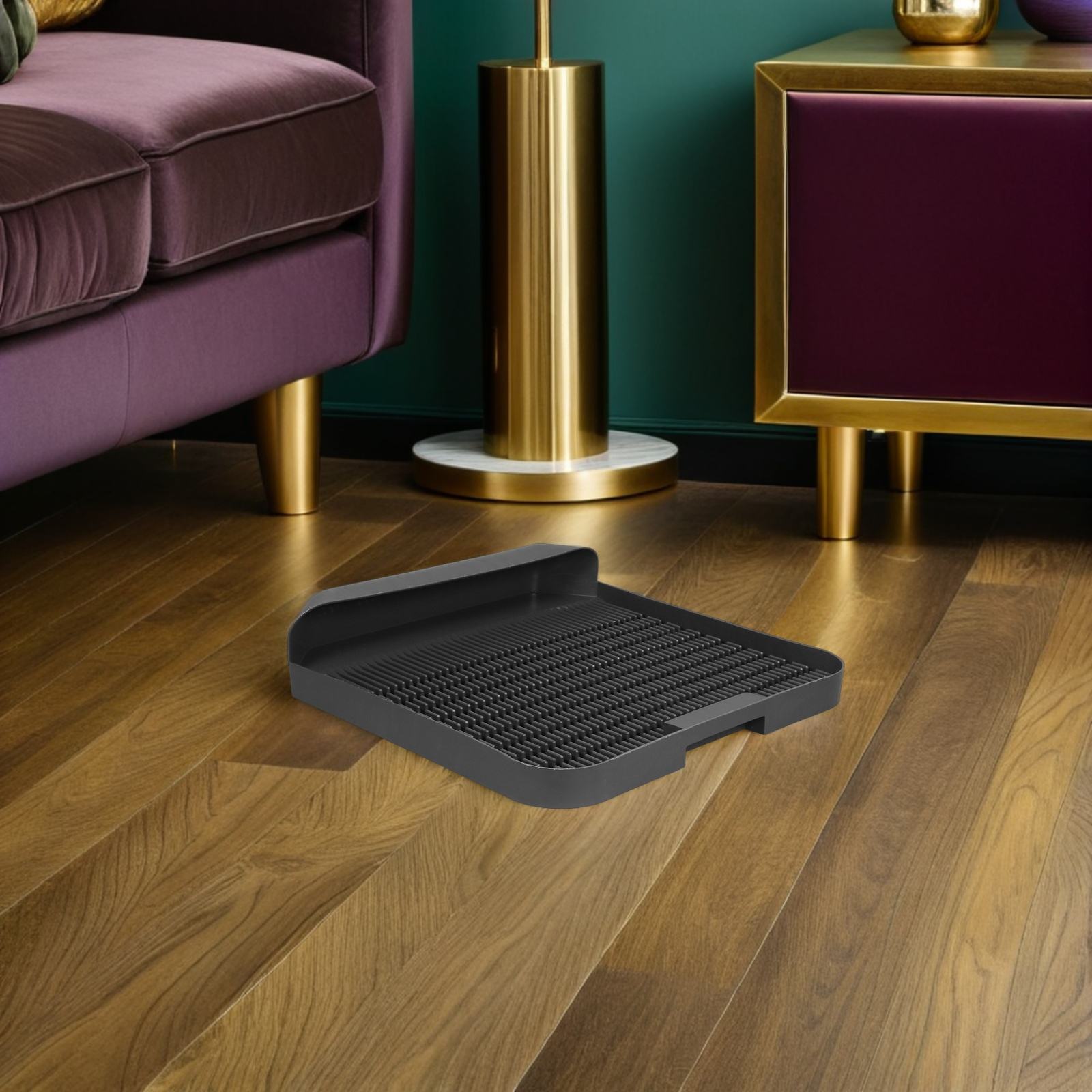 TABLZONE Black Cat Litter Tray Mat for Home Use Non Slip Waterproof ...