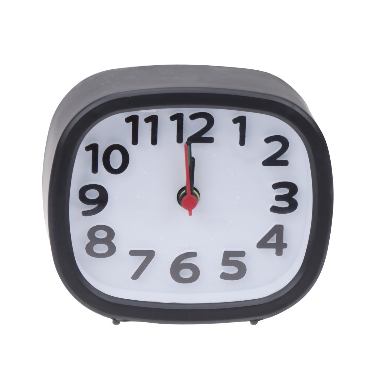 TABLZONE Black Square Alarm Clock with Luminous Hands Synthetic ...