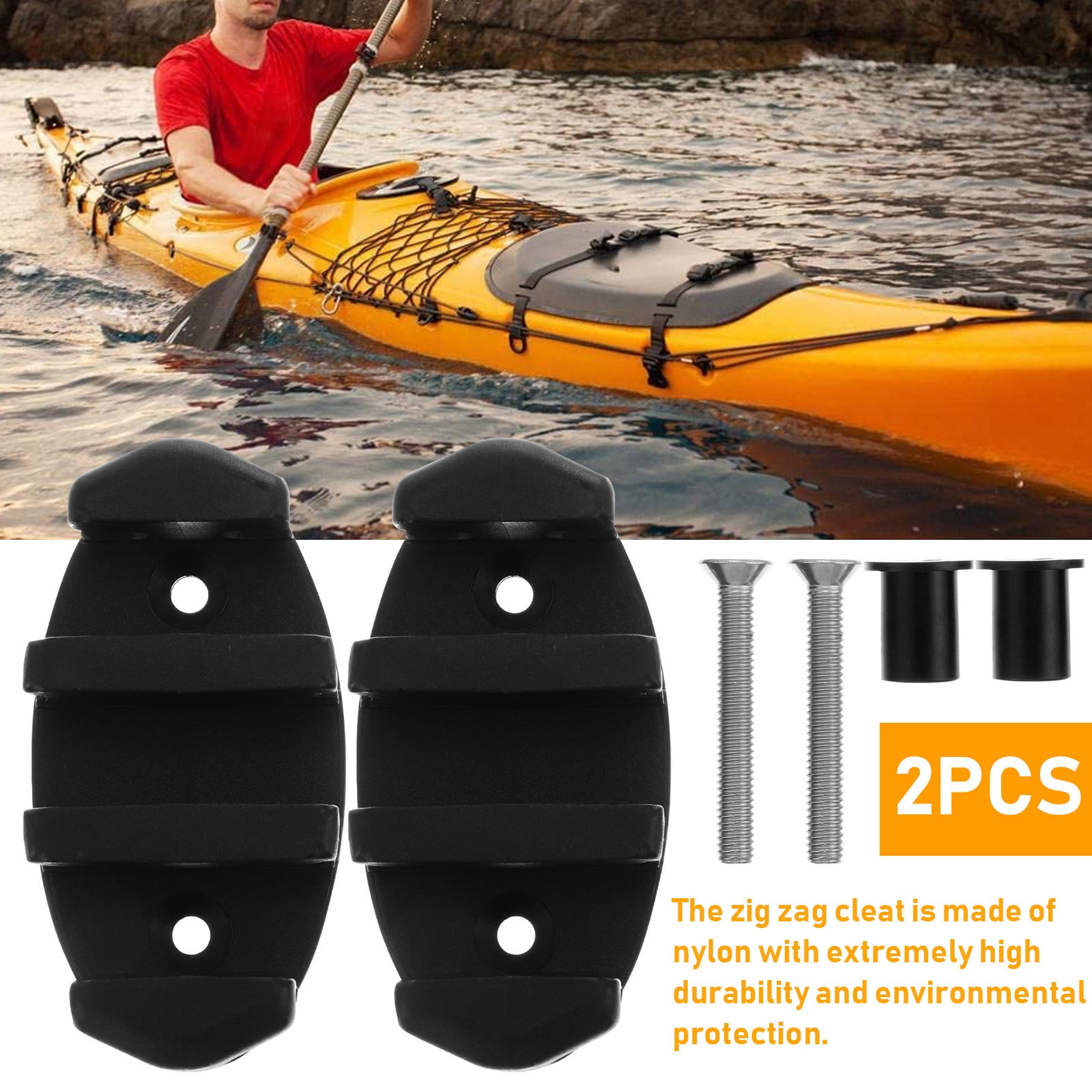 TABLZONE Boat Clam Cleat Black Zig Cleat For Docks 2pcs - Walmart.com